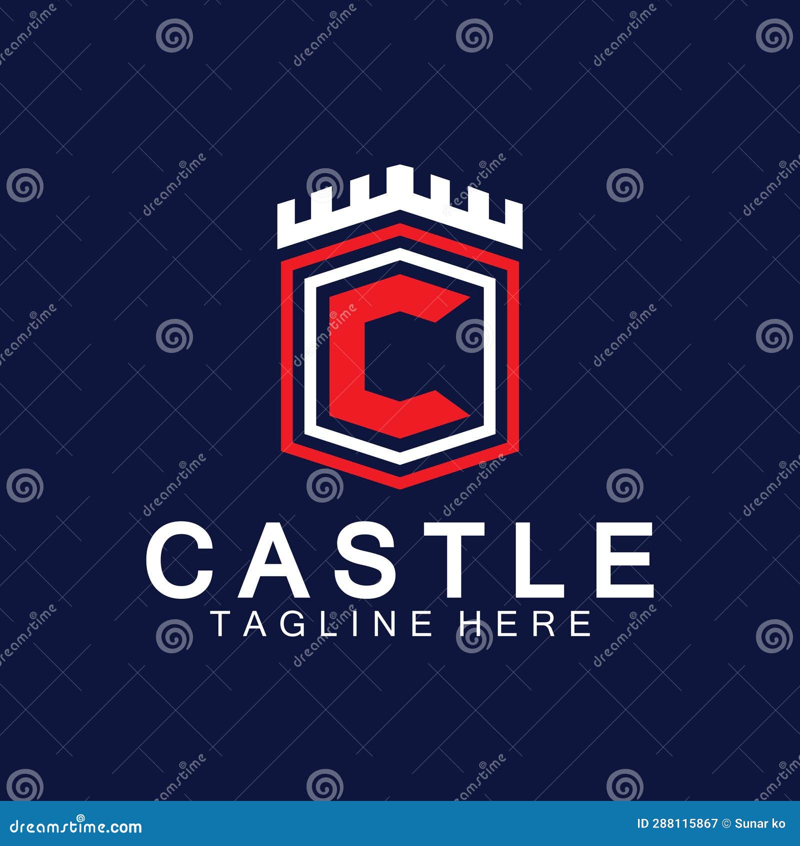 Letter C Castle Logo Icon Design Template Stock Vector - Illustration ...