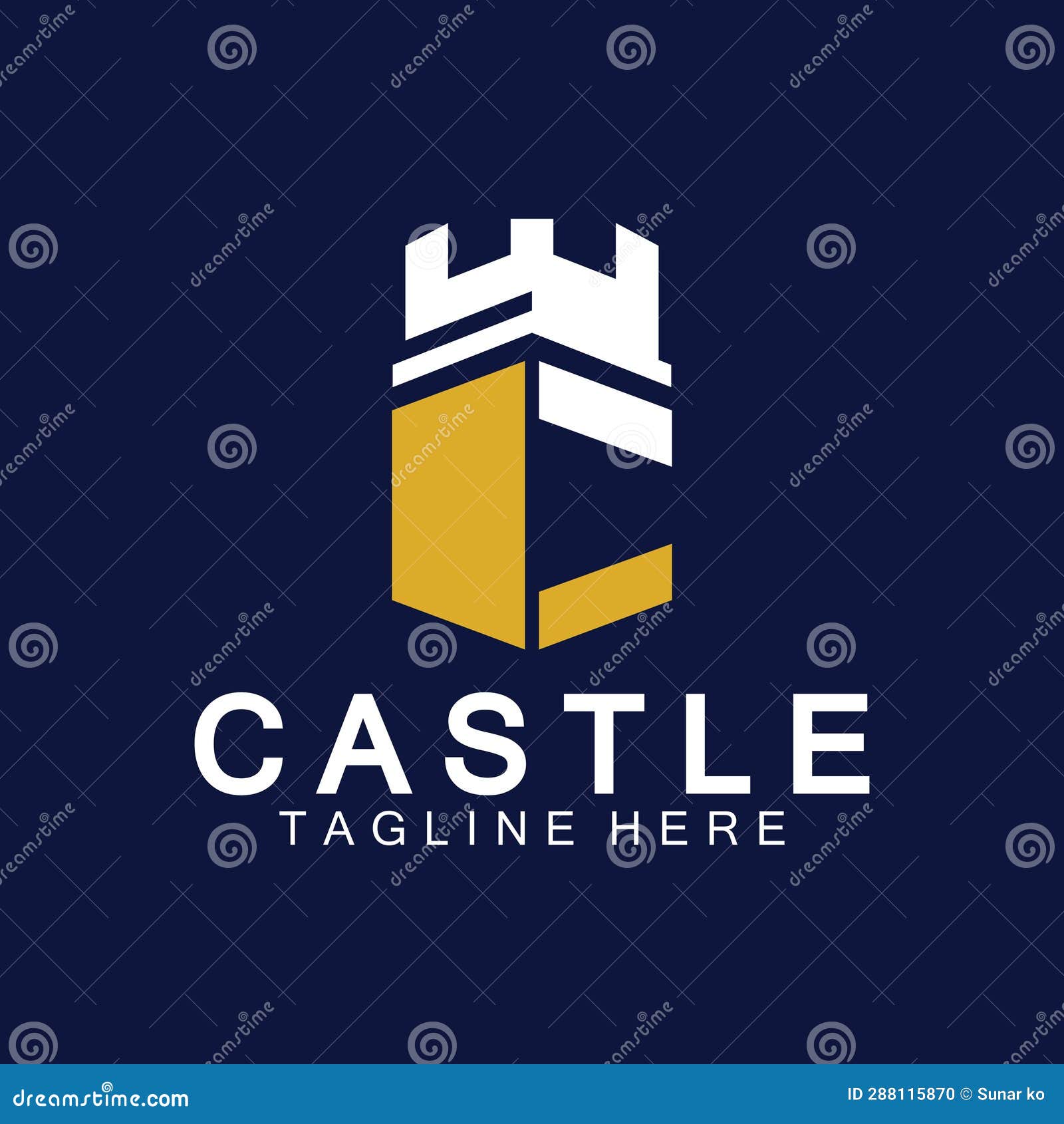 Letter C Castle Logo Icon Design Template Stock Vector - Illustration ...