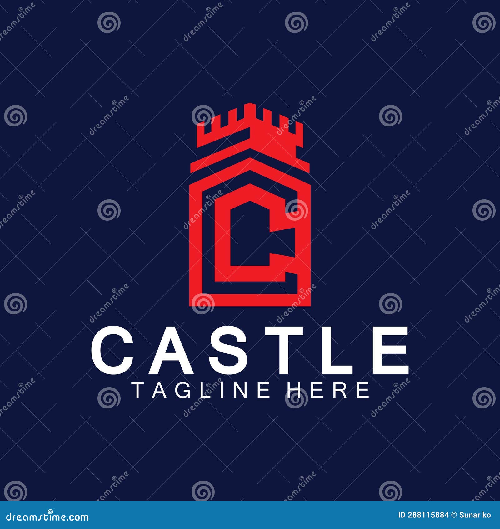 Letter C Castle Logo Icon Design Template Stock Illustration ...