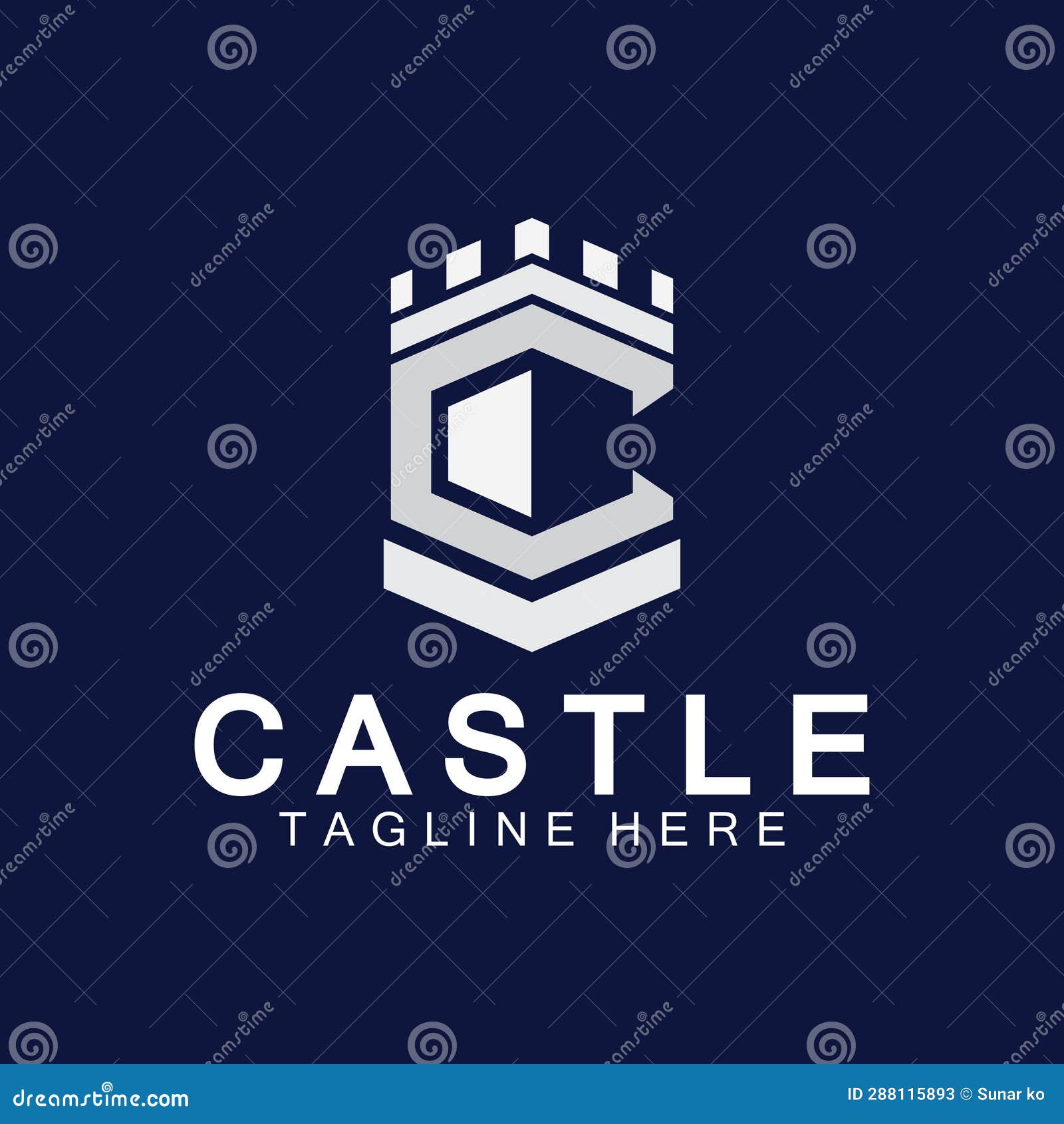Letter C Castle Logo Icon Design Template Stock Vector - Illustration ...