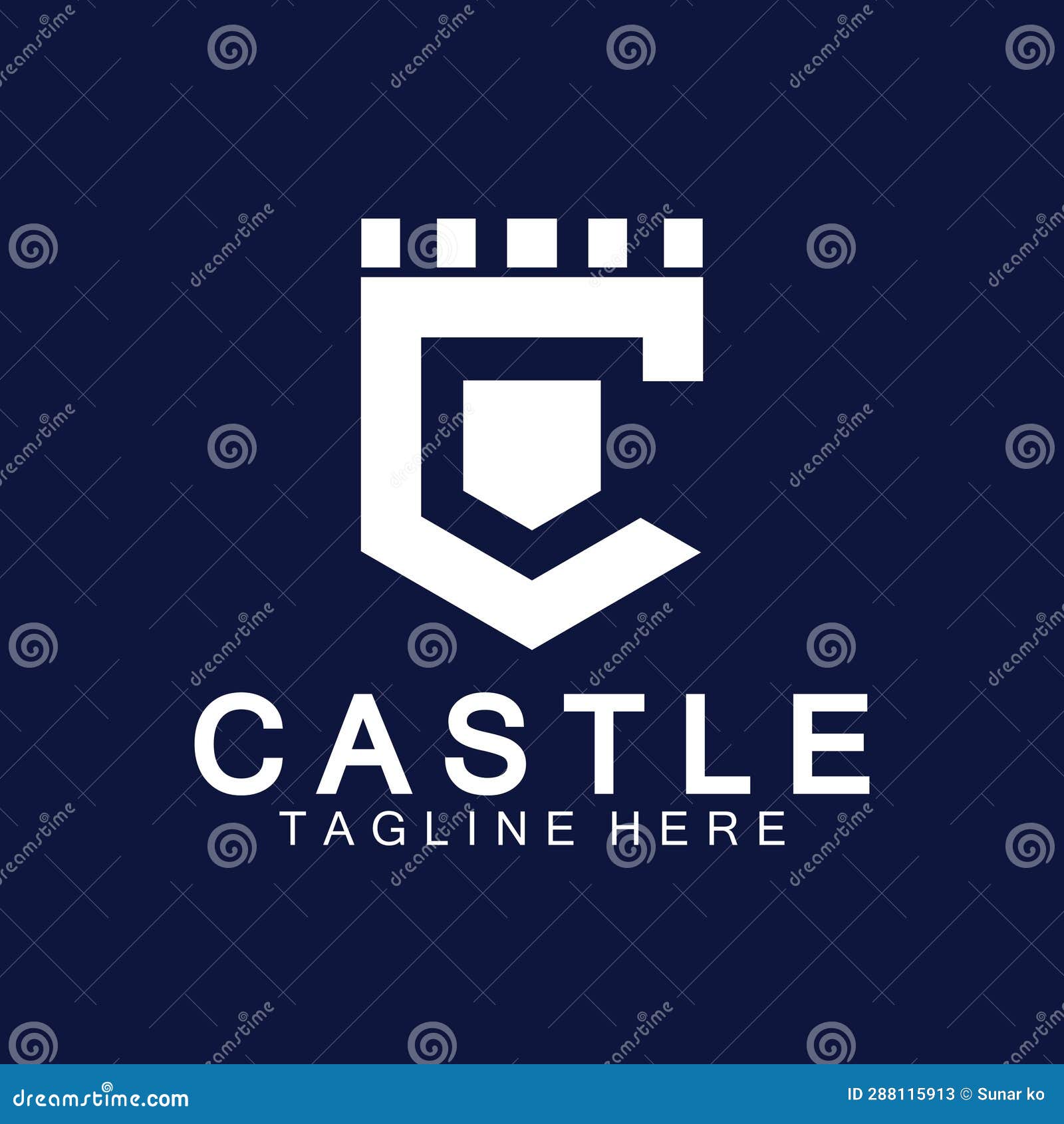 Letter C Castle Logo Icon Design Template Stock Vector - Illustration ...