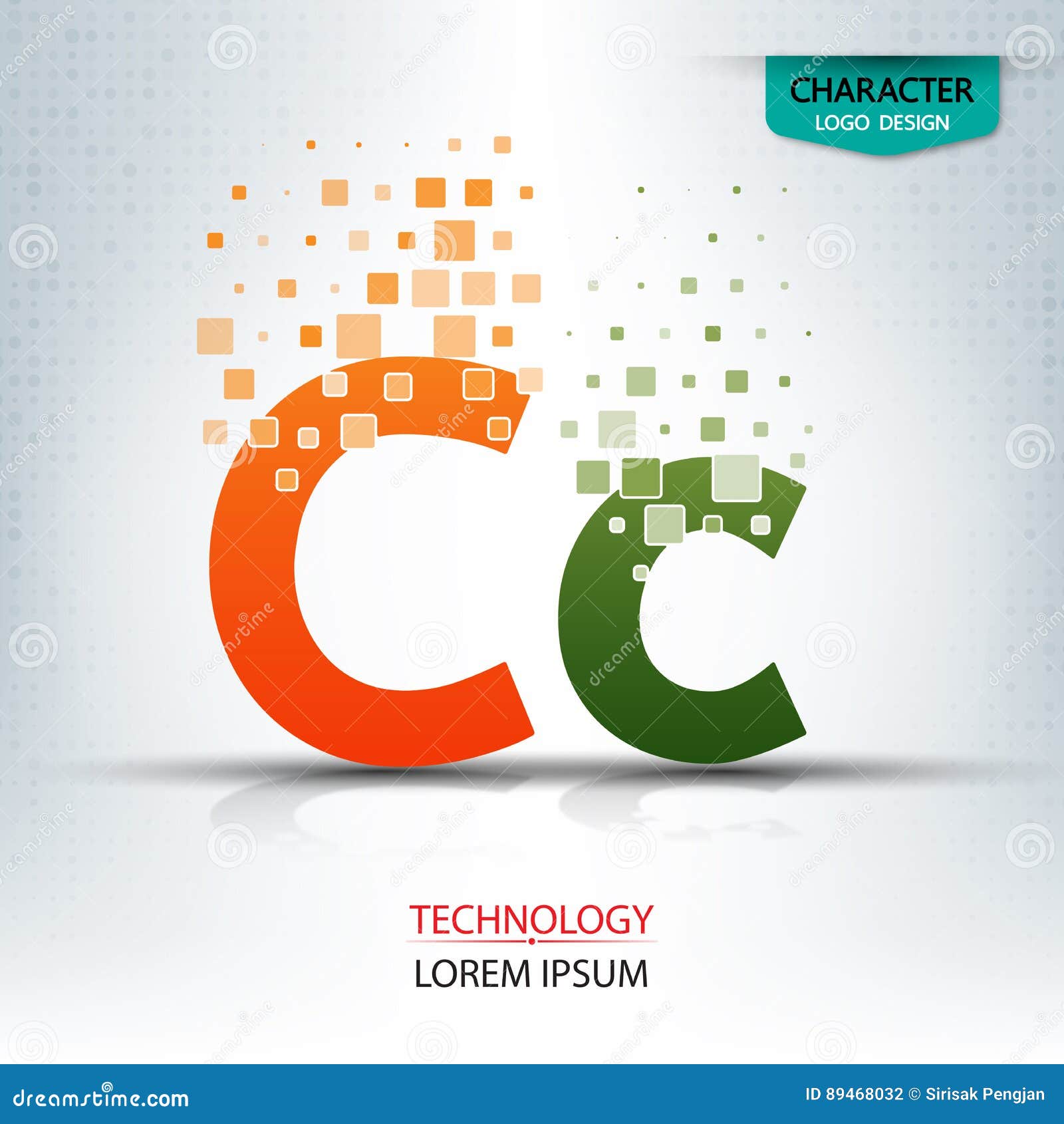 The Letter C, Character Digital Technology Logo Design Stock ...