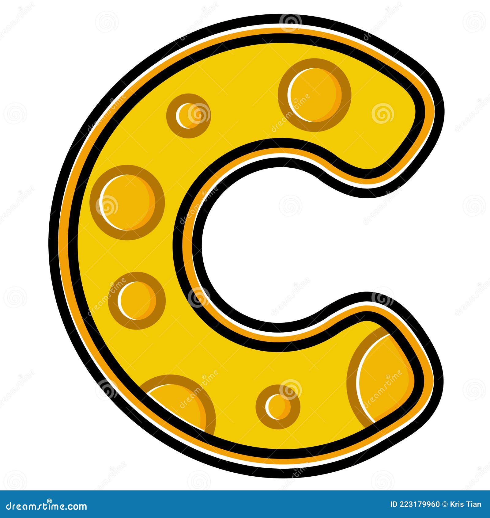 Cheese letter cartoon C stock vector. Illustration of cheddar - 223179960