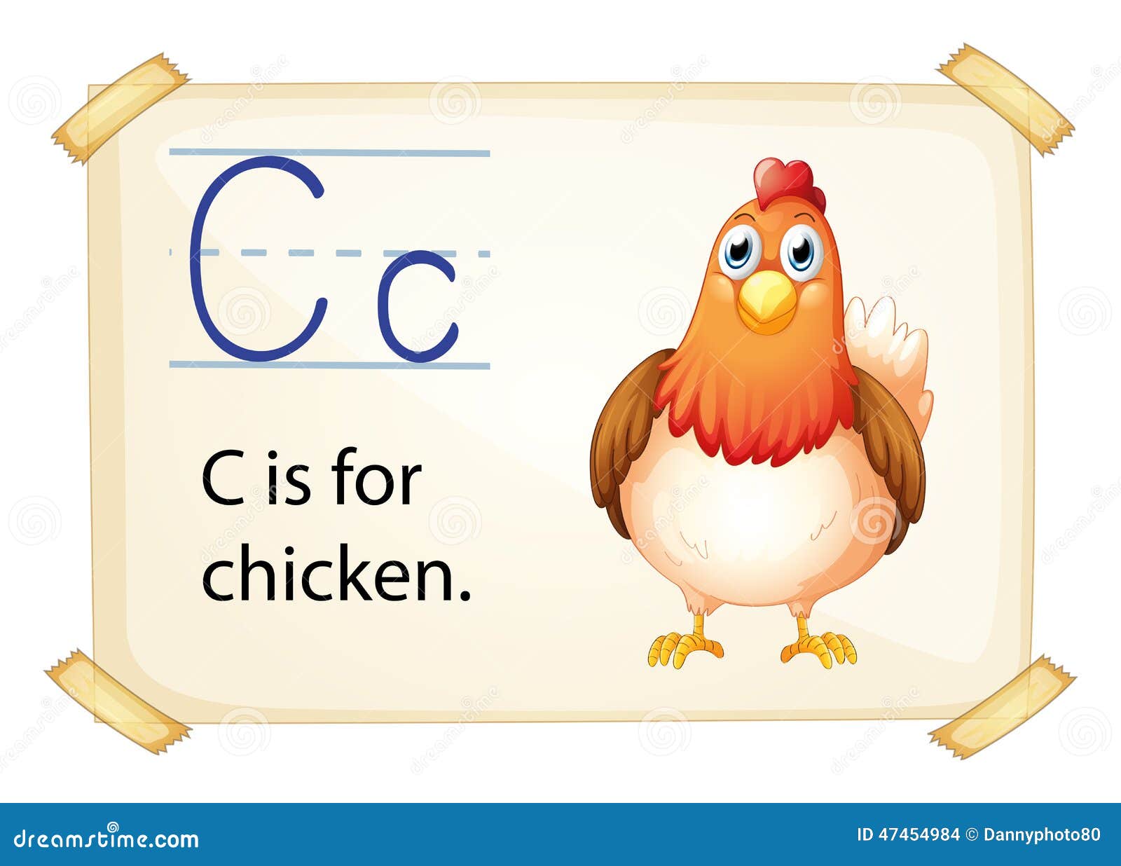 A letter C for chicken stock vector. Illustration of read - 47454984