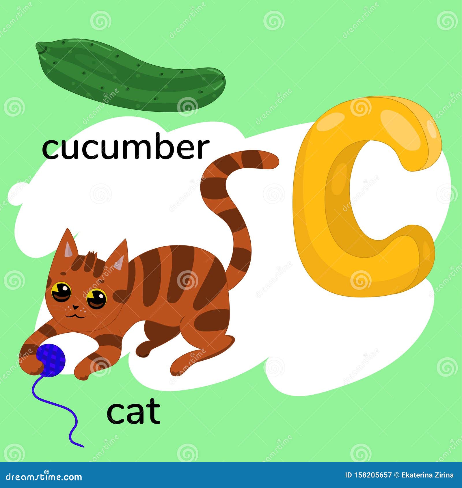 Letter C of the Child Alphabet. Vector Graphics Stock Illustration ...