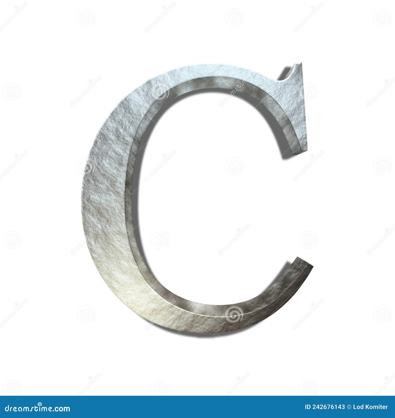 Letter C with Isolated White Background and Shadow Stock Image - Image ...