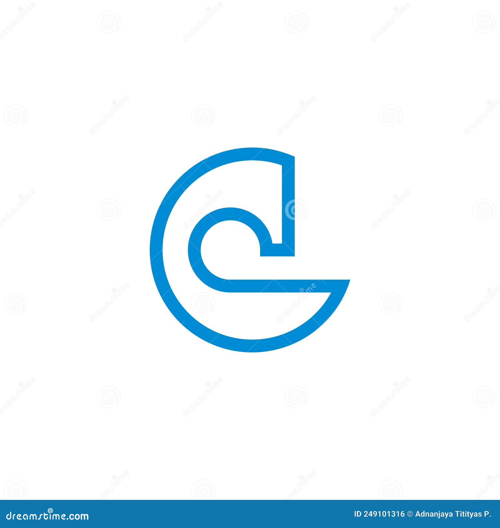 Letter C Circle Blue Wave Abstract Logo Vector Stock Vector ...