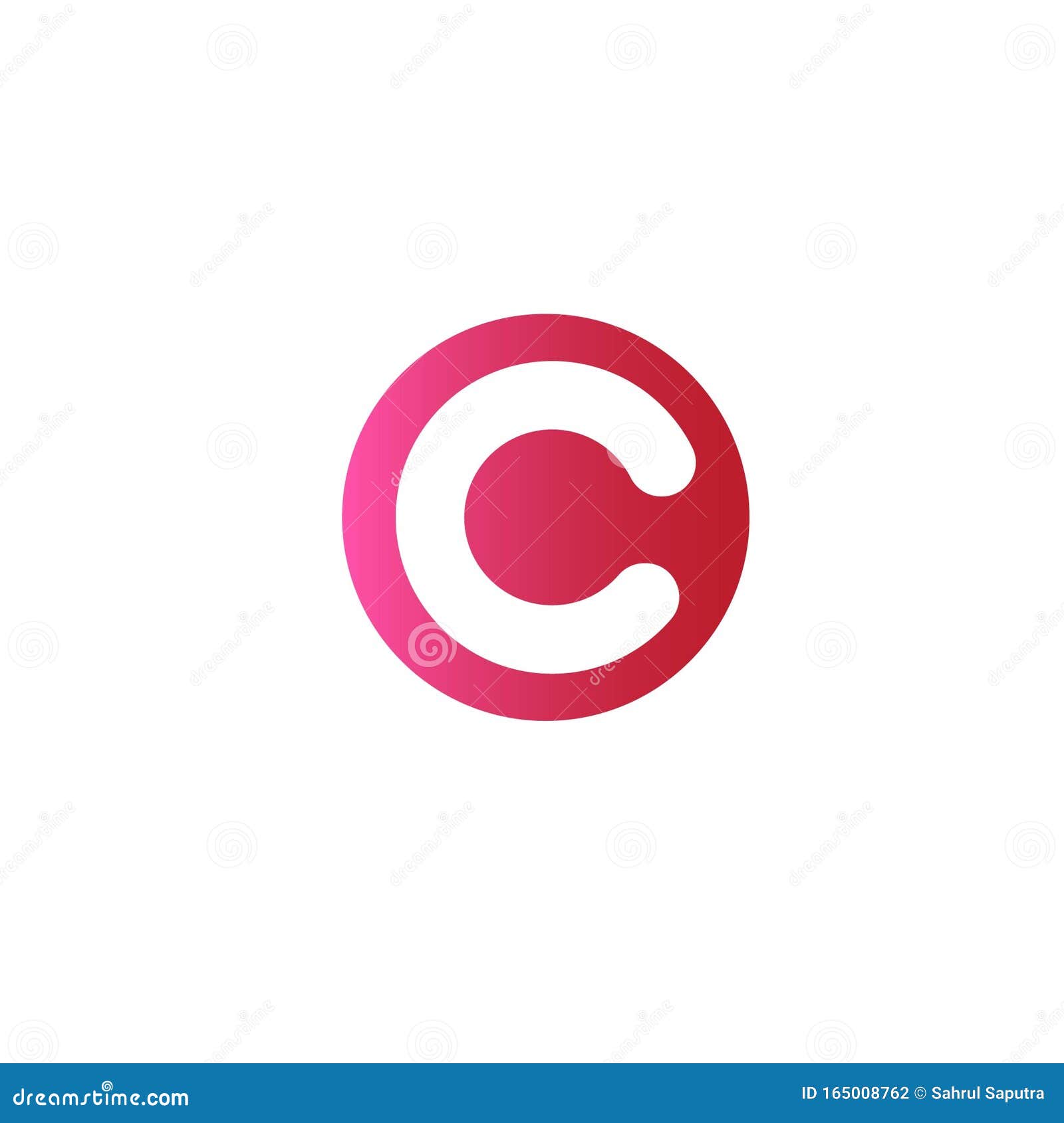 Letter C in a Circle Logo Concept with Red Color Stock Vector ...