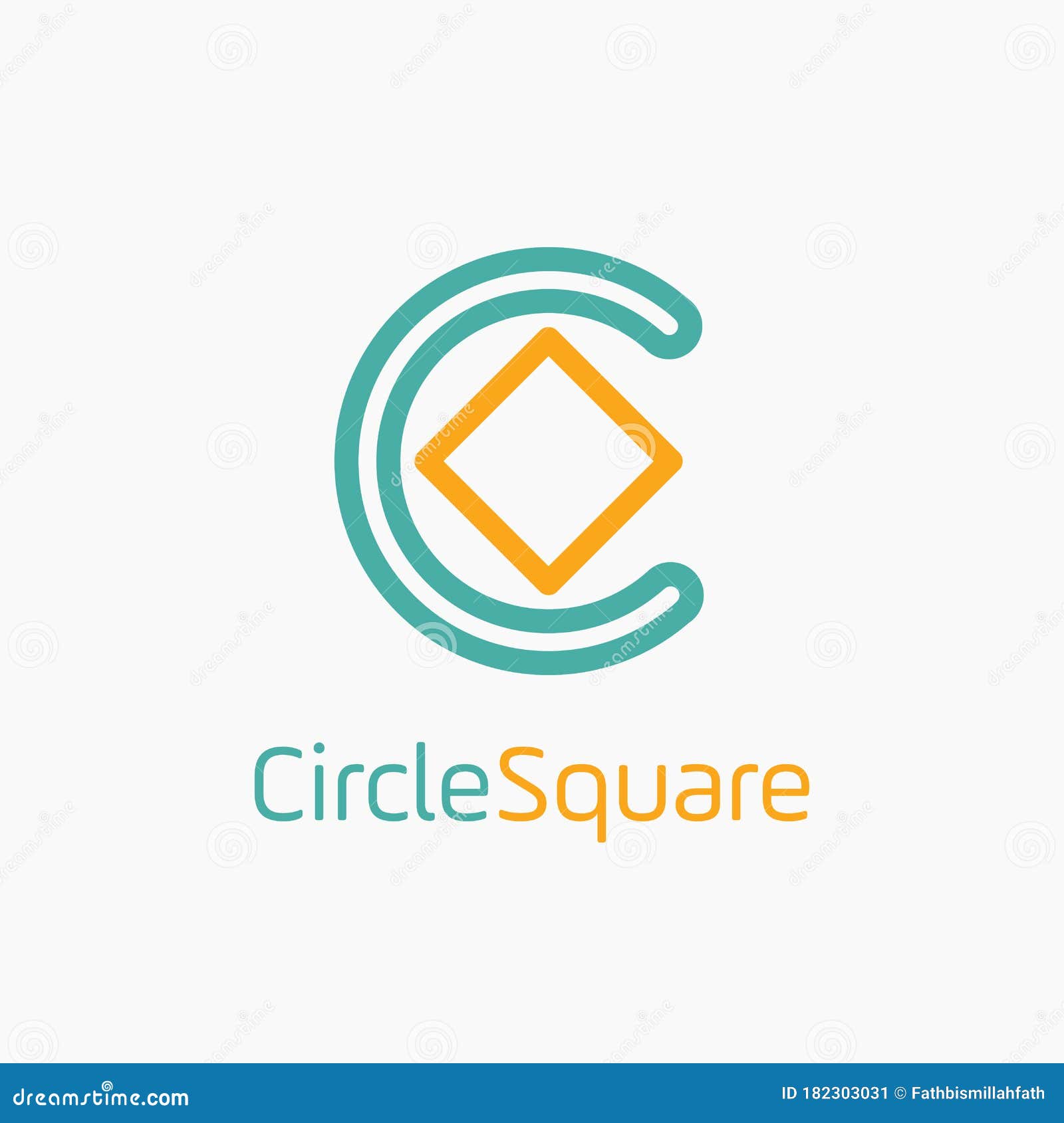 Letter C with Circle and Square Concept Logo Design Template Stock ...