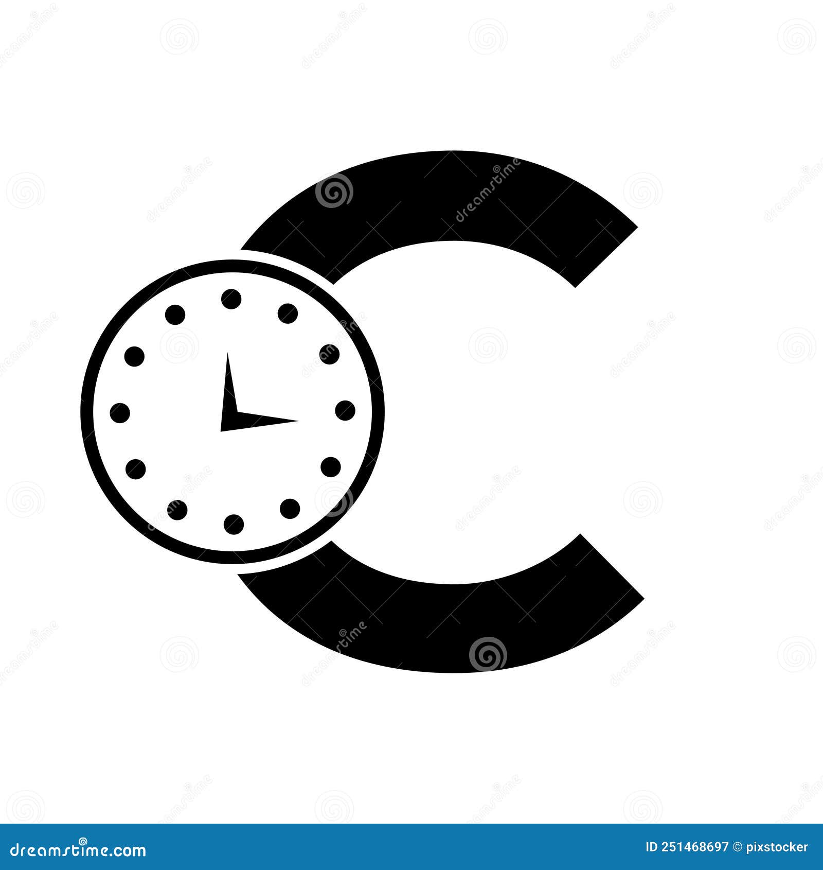 Letter C Clock Logo Design Vector Template Stock Vector - Illustration ...