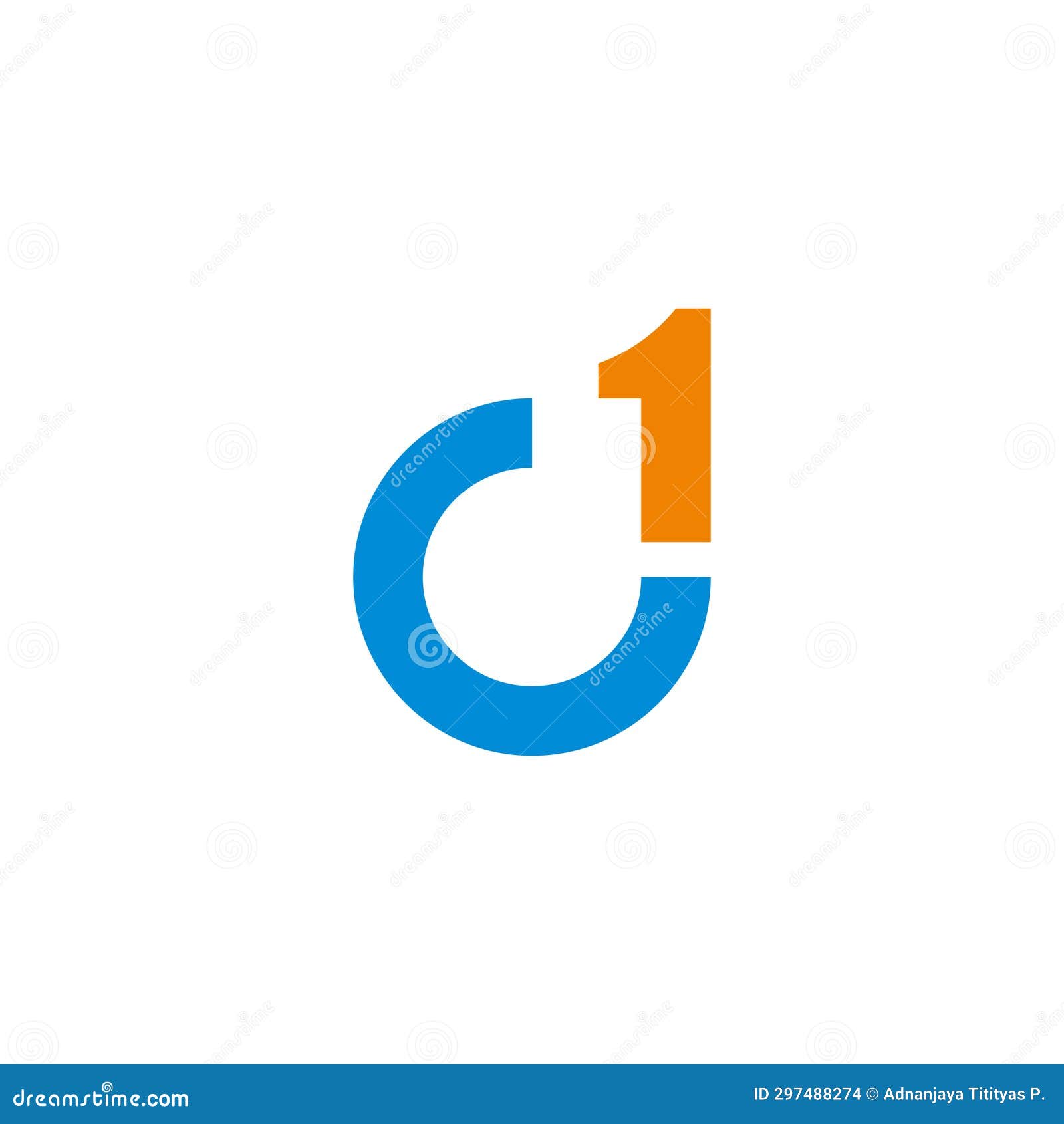 Letter C1 Colorful Circle Simple Logo Vector Stock Vector ...