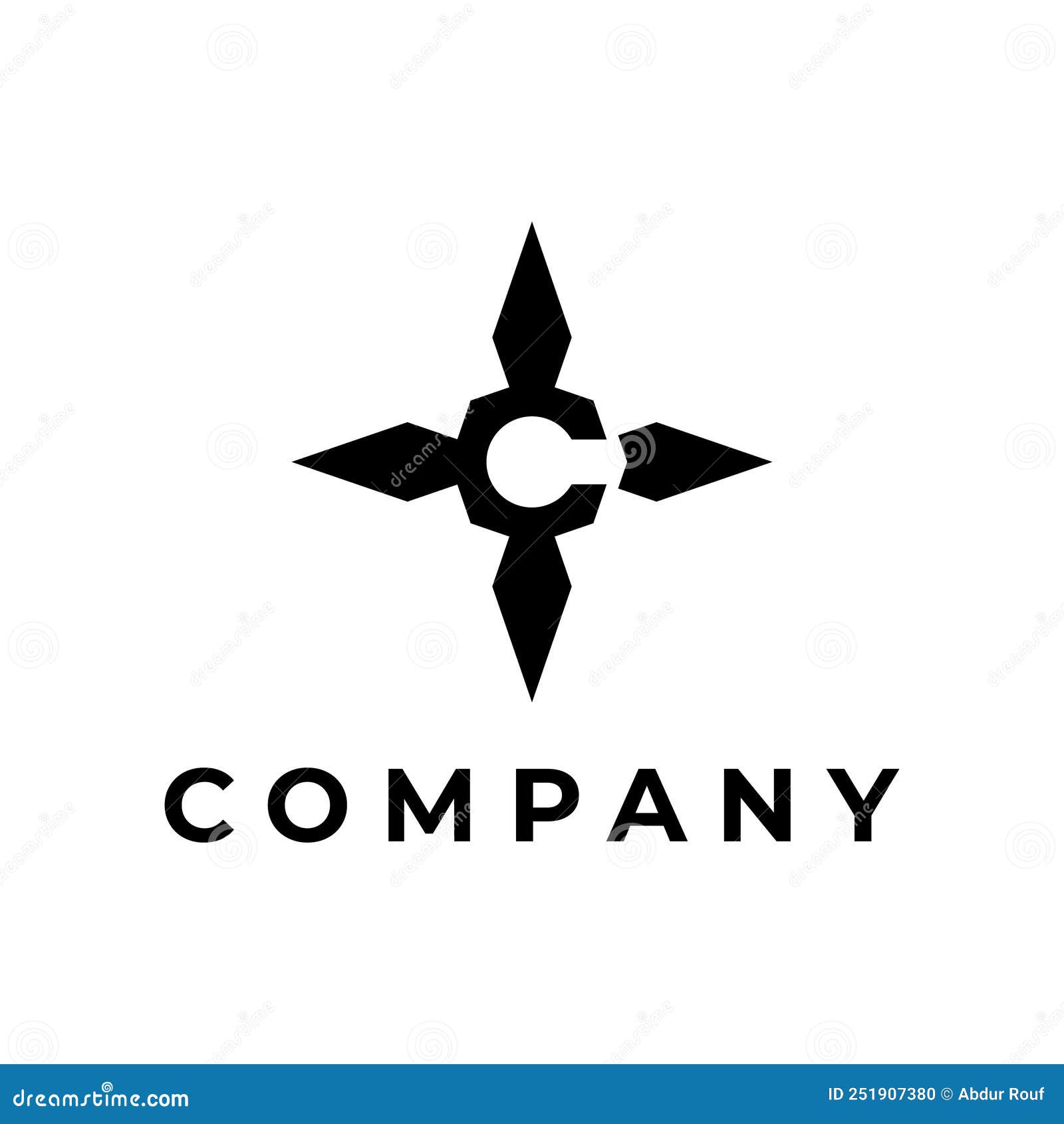 Letter C Compass Logo Design Stock Vector - Illustration of creative ...