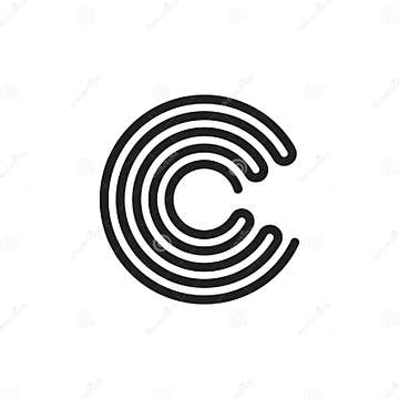 Letter C Continue Line Curves Logo Vector Stock Vector - Illustration ...