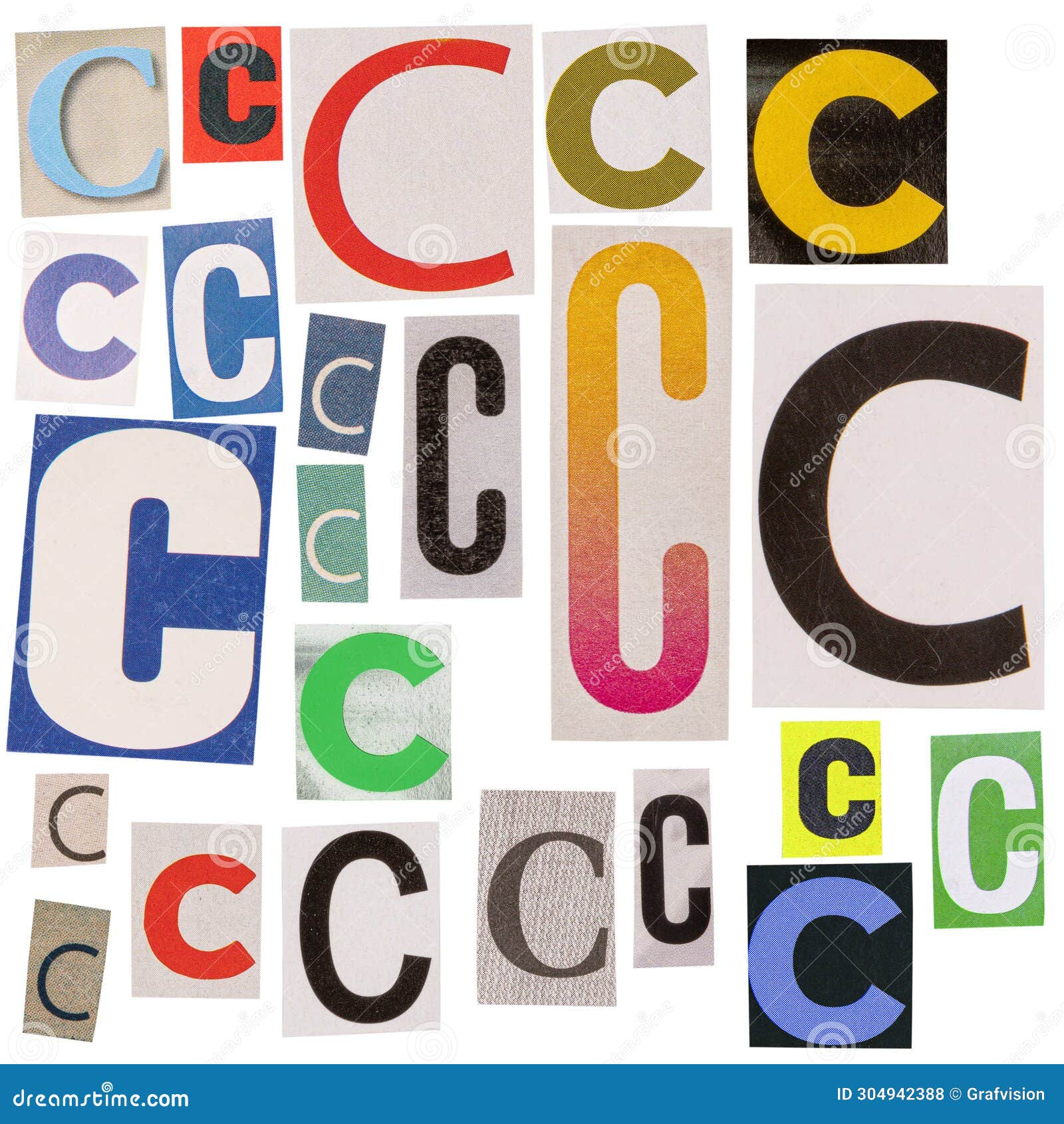 Letter C Cut Out from Newspapers Stock Photo - Image of design, scraps ...