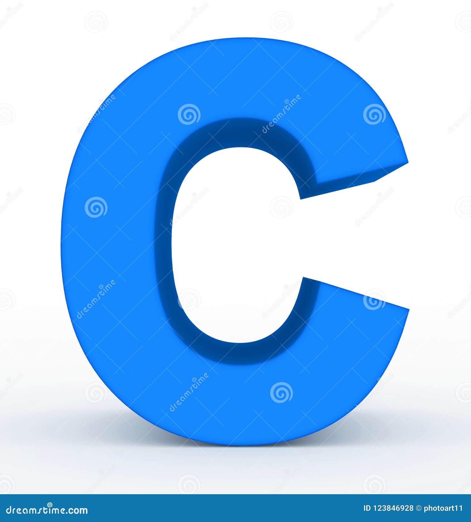 Letter C 3d Blue Isolated on White Stock Illustration - Illustration of ...