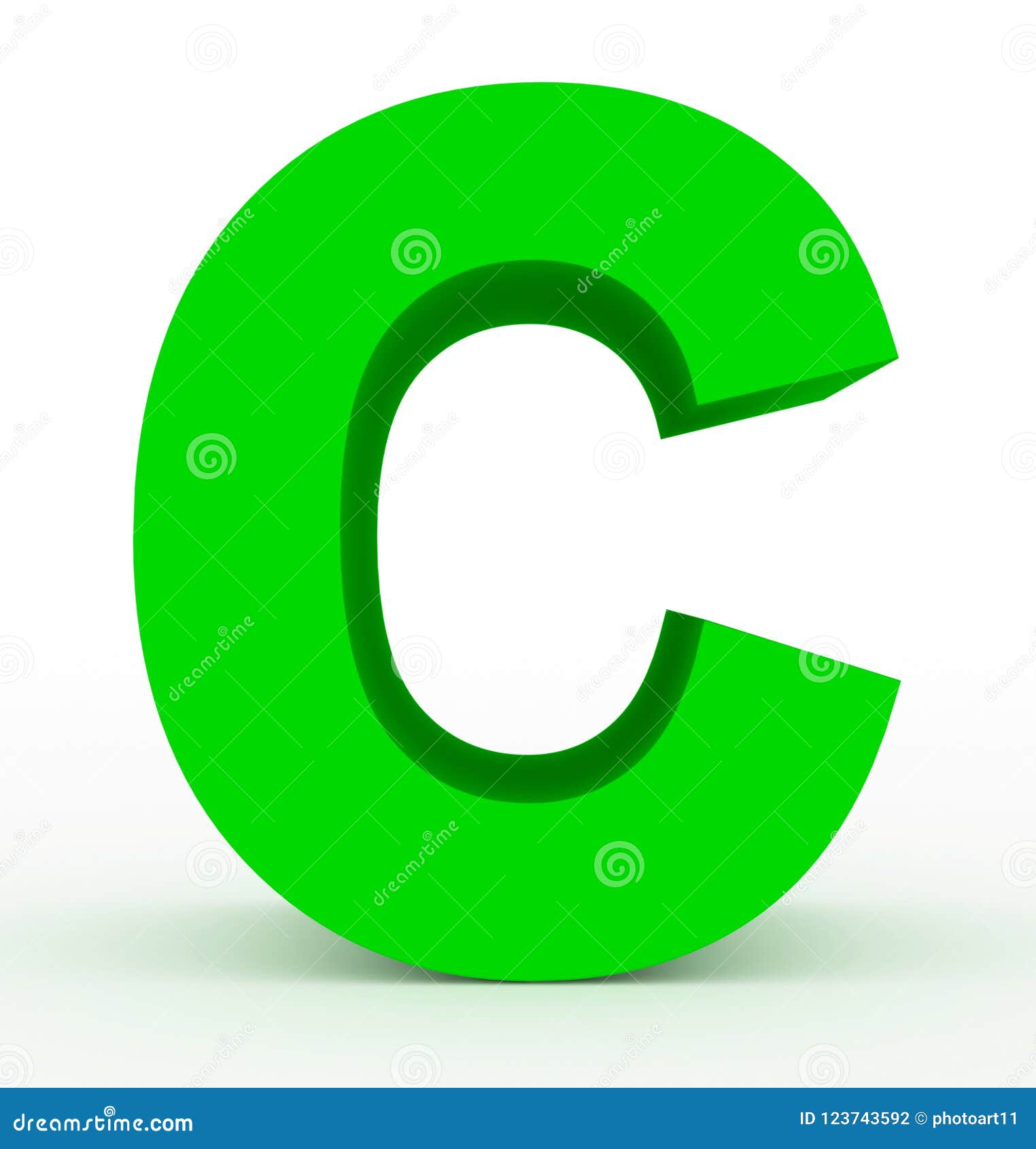 Letter C 3d Green Isolated on White Stock Illustration - Illustration ...