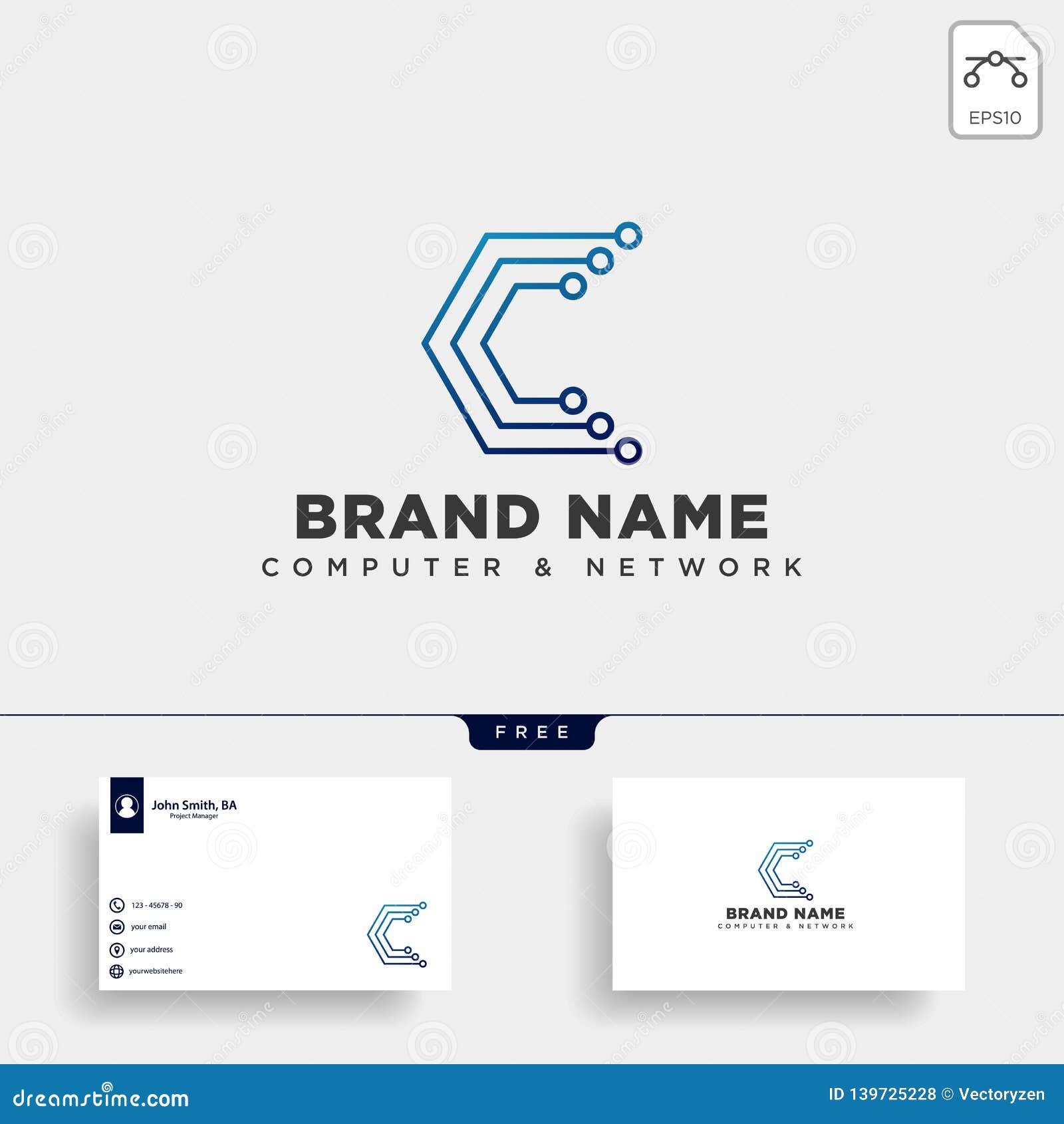 Letter C Digital Technology Logo Template Vector Illustration Stock ...