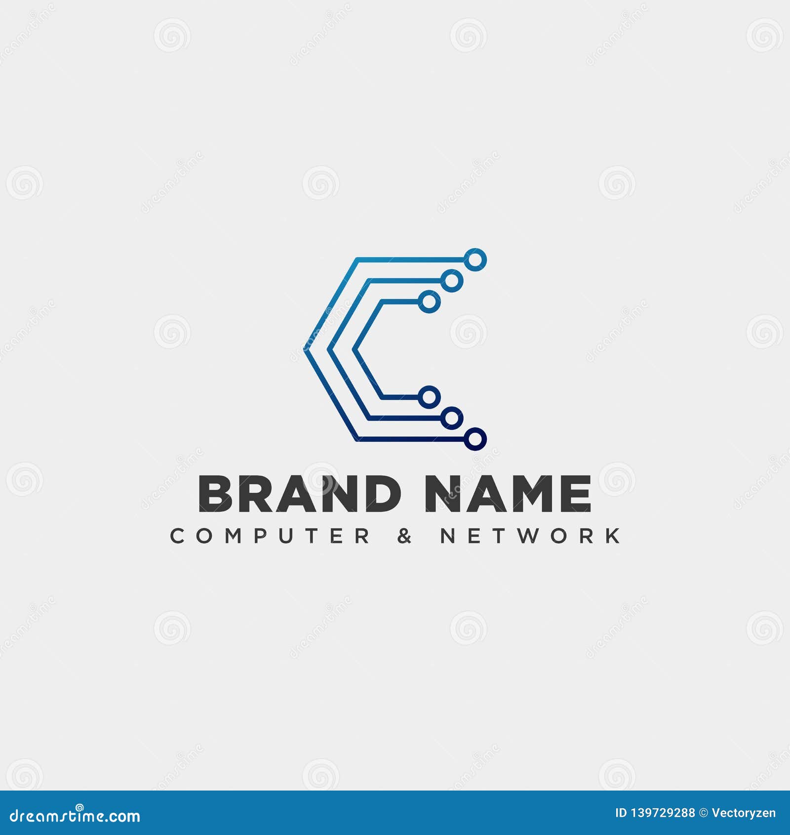 Letter C Digital Technology Logo Template Vector Illustration Stock ...