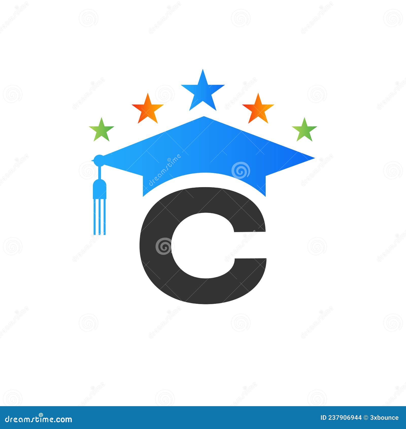 Letter C Education Logo Initial Graduation Cap Concept. Education Logo ...