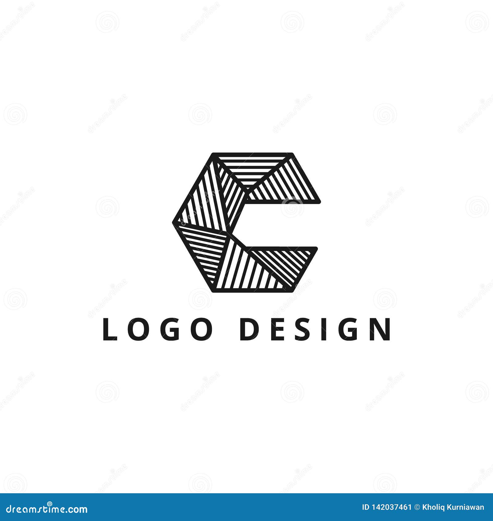 Letter C Geometric Logo Design Template Stock Vector - Illustration of ...