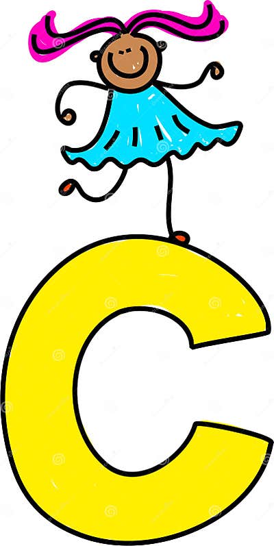 Letter C girl stock vector. Illustration of alphabet, learning - 3632739