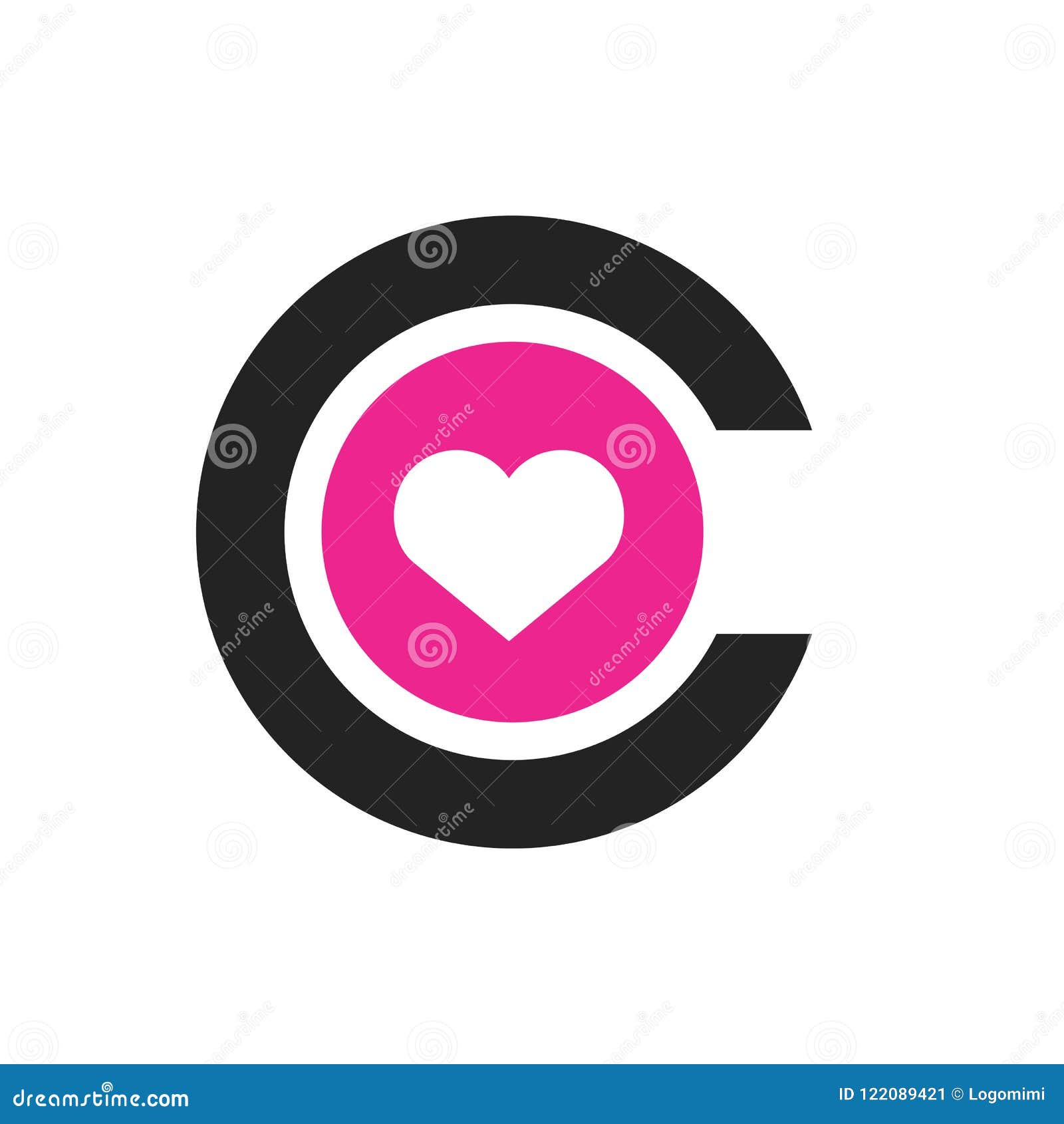 Letter C In Heart