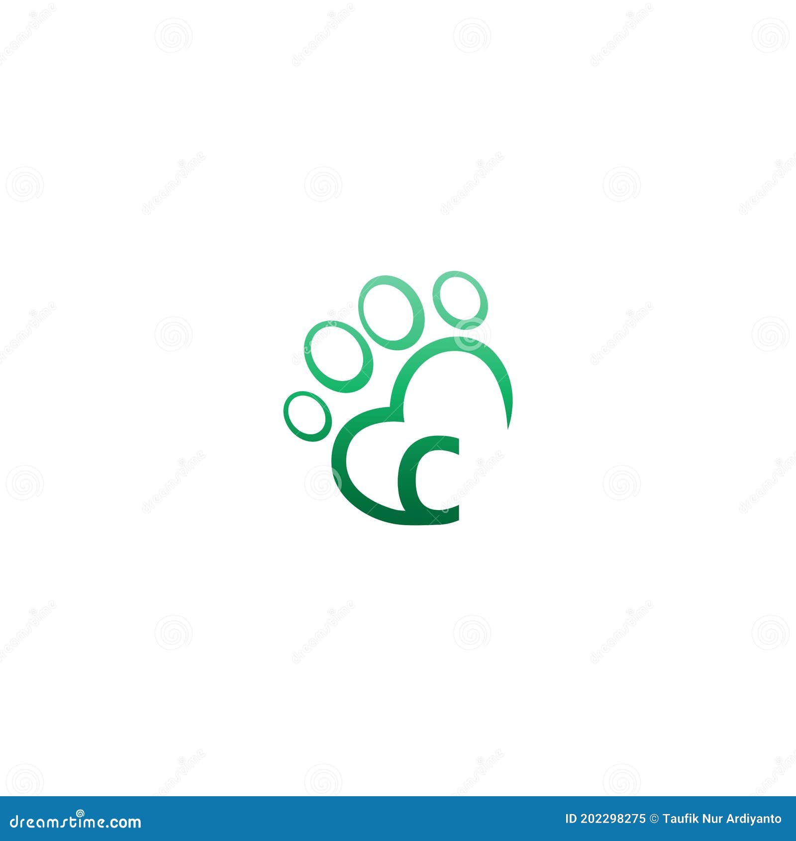 Letter C Icon on Paw Prints Logo Stock Vector - Illustration of fast ...