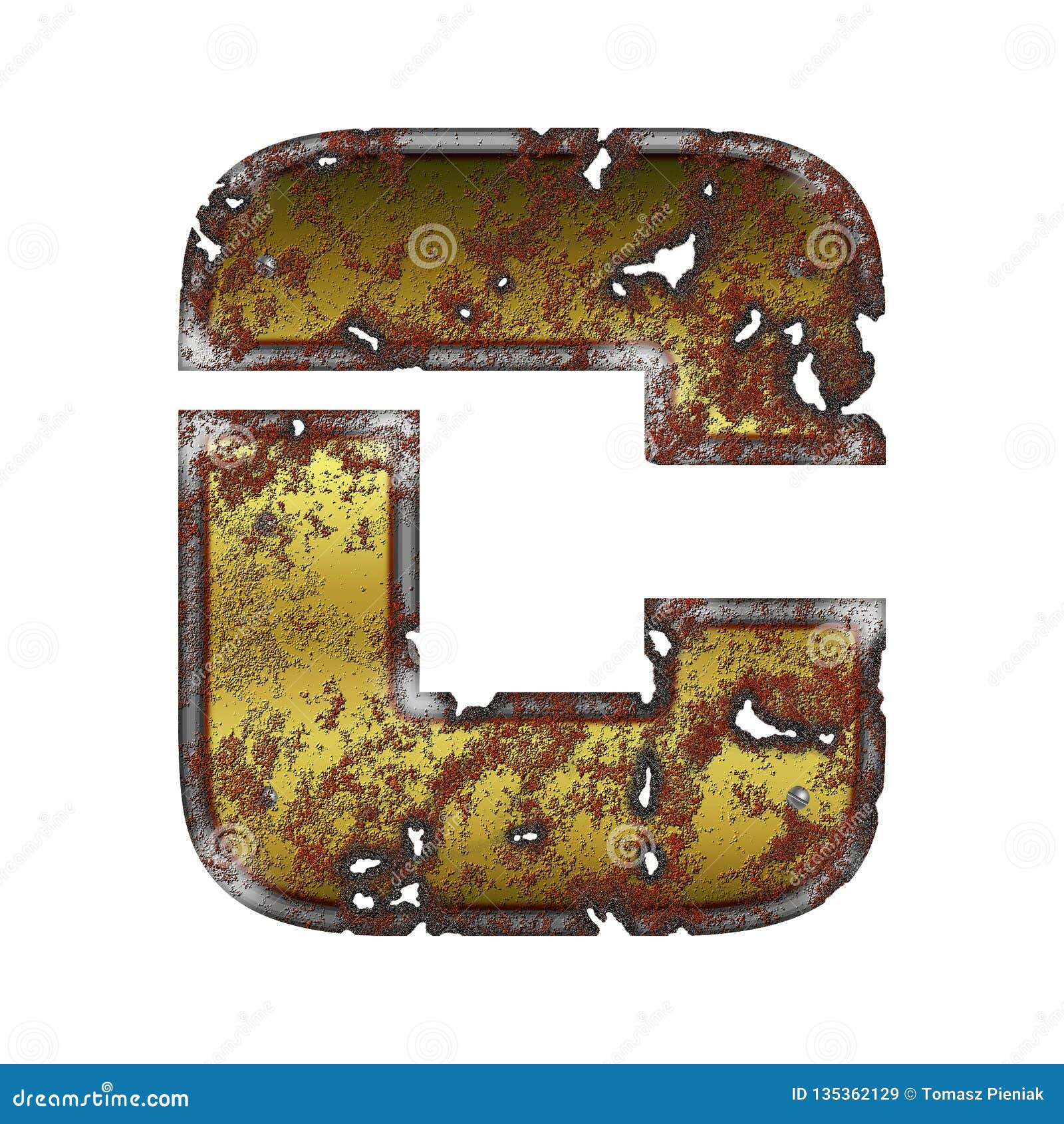 Letter C Icon Stylized on Rusty Metal Stock Image - Illustration of ...