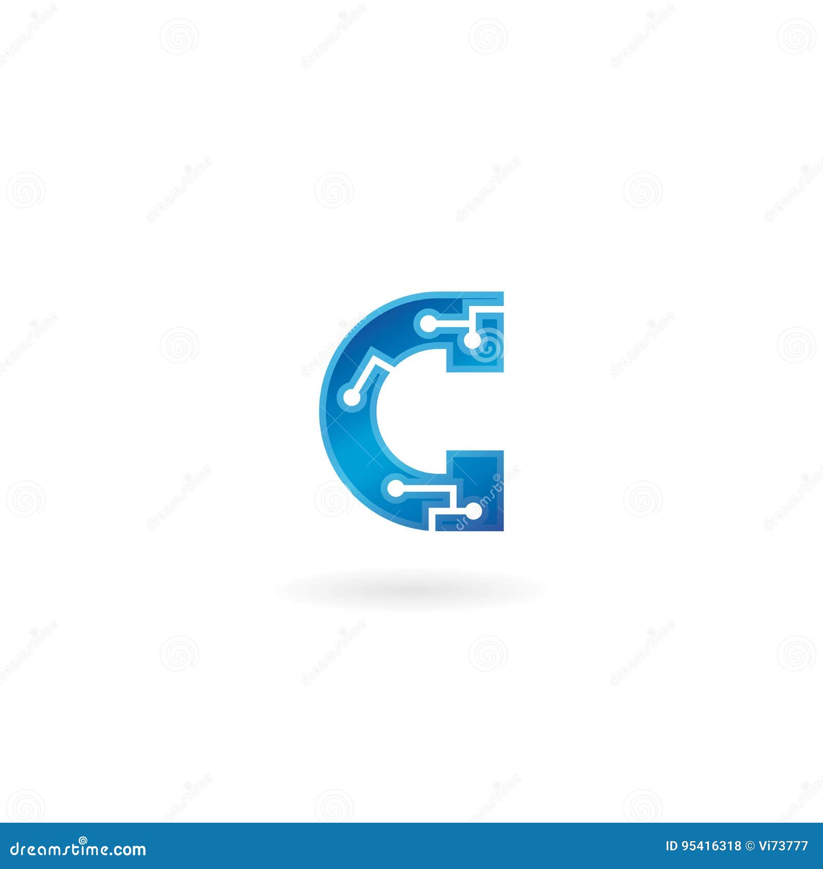 Letter C Icon. Technology Smart Logo, Computer and Data Related ...