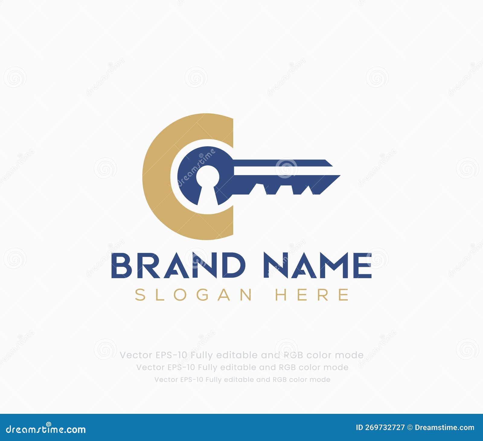 Letter C key logo stock illustration. Illustration of letter - 269732727