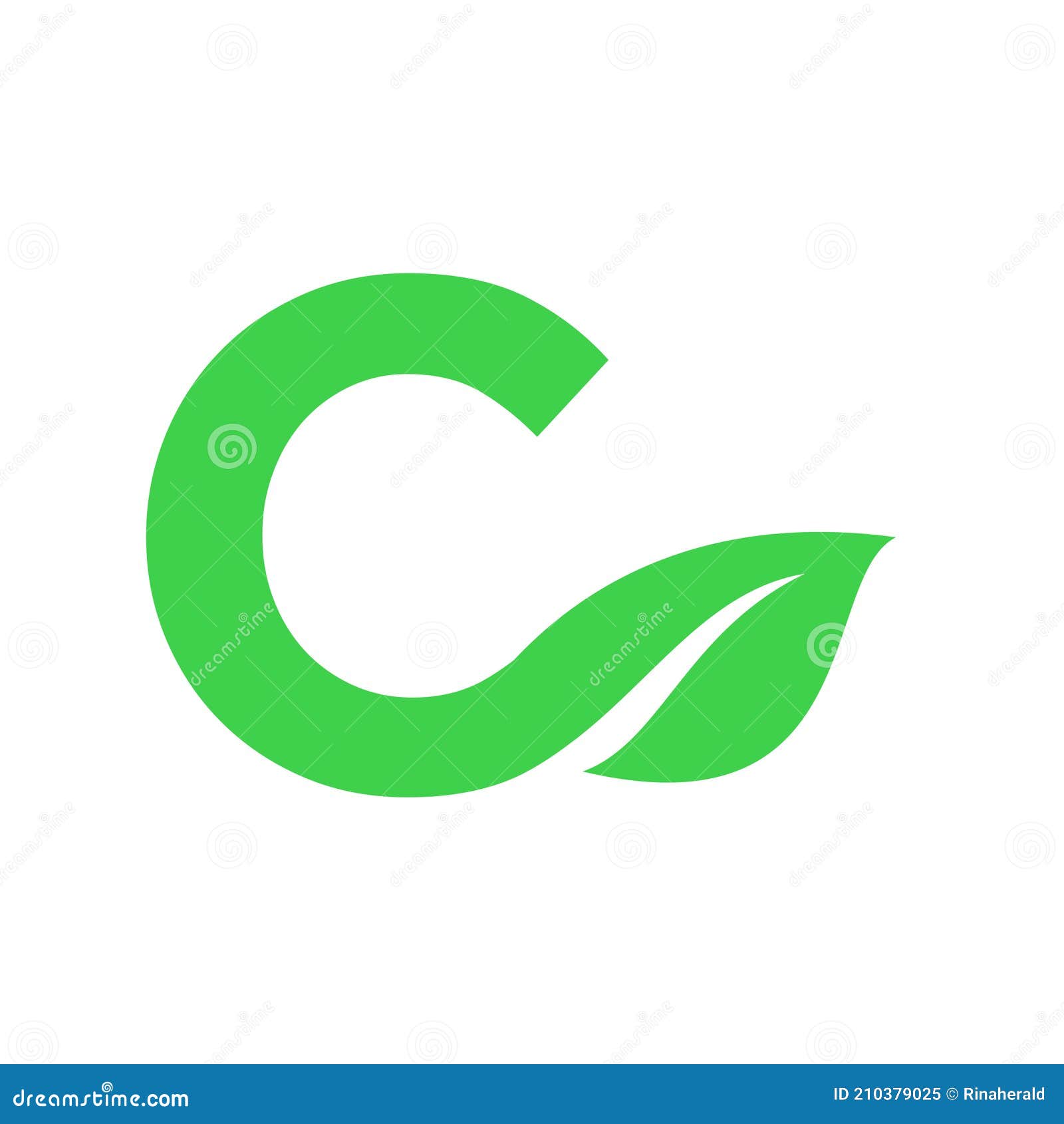 Letter c leaf black logo stock illustration. Illustration of concept ...