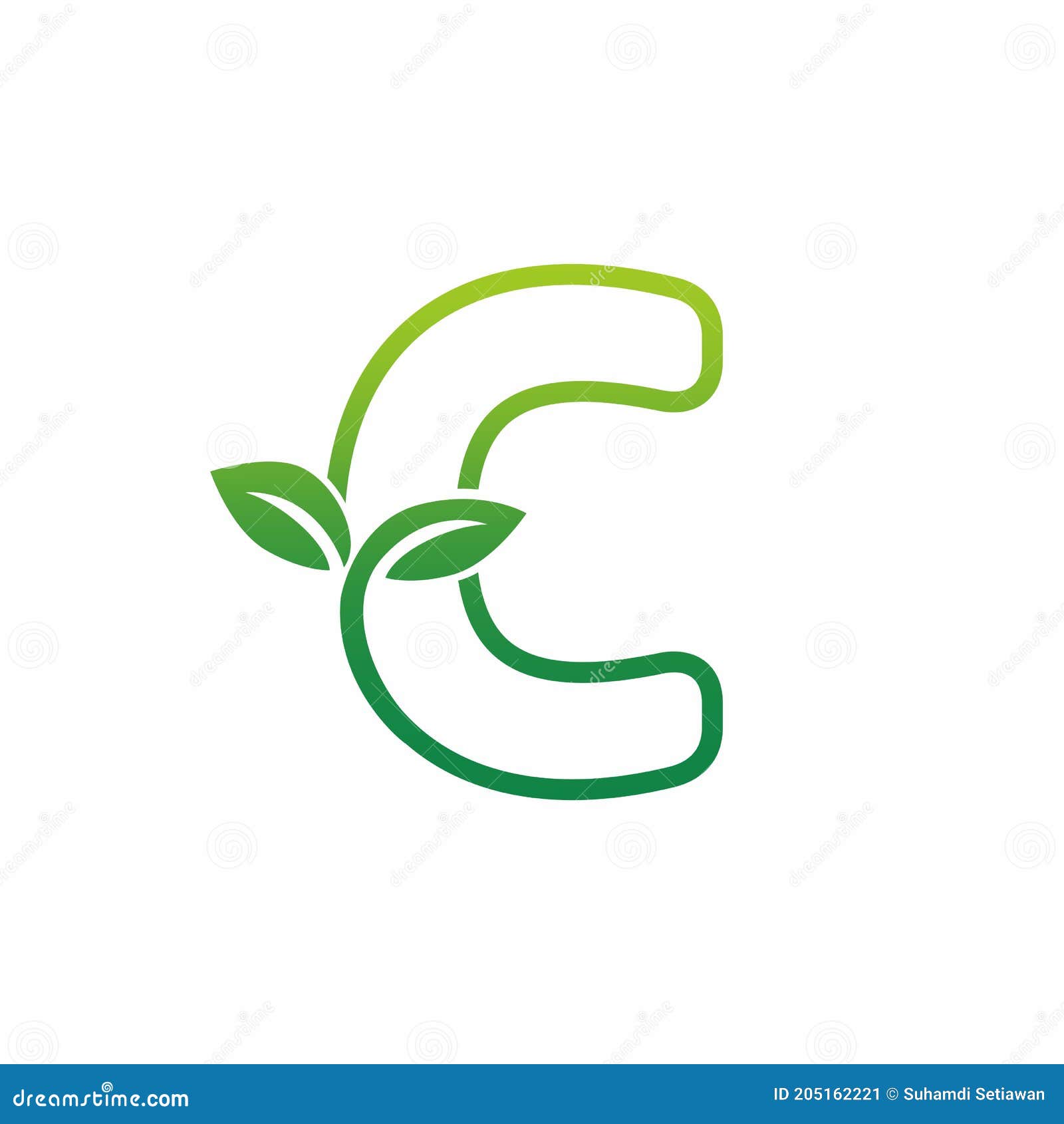 Letter C Leaf Growing Buds, Shoots Logo Vector Icon Stock Vector ...