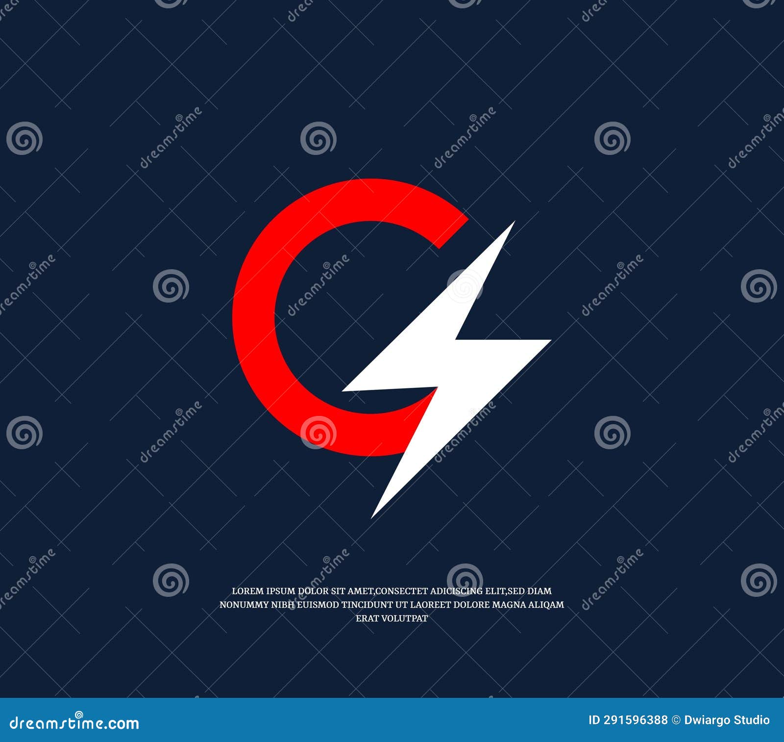 Letter C Lightning Electric Logo Design Template Stock Vector ...