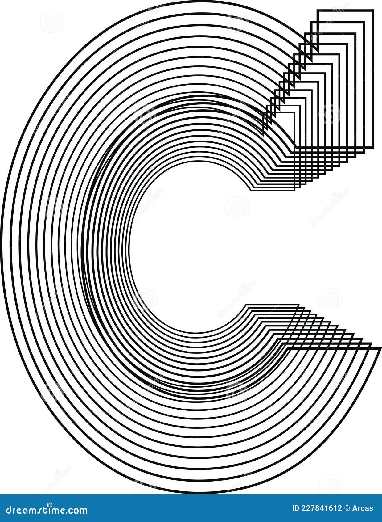 Letter C Line Logo Icon Design Stock Vector - Illustration of clipart ...