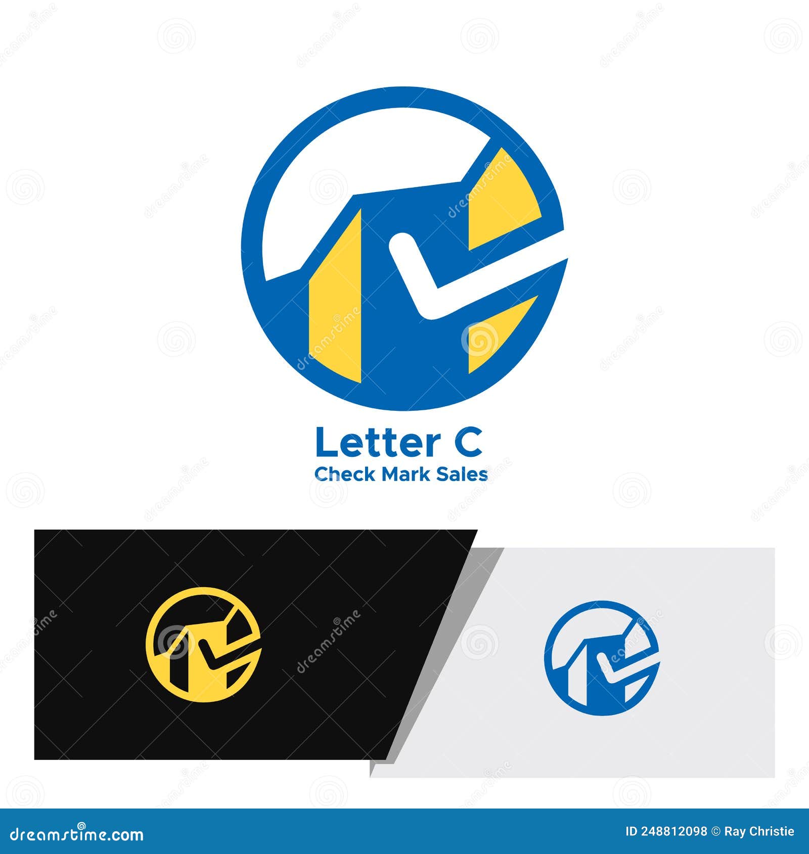 Letter C Check Mark and Sales Chart Stock Vector - Illustration of ...
