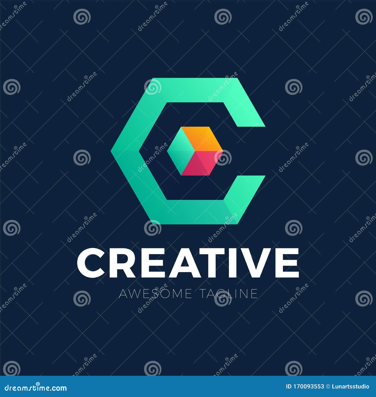 Letter C Logo. Creative Logotype of a Stylized and Colorful Box or Cube ...
