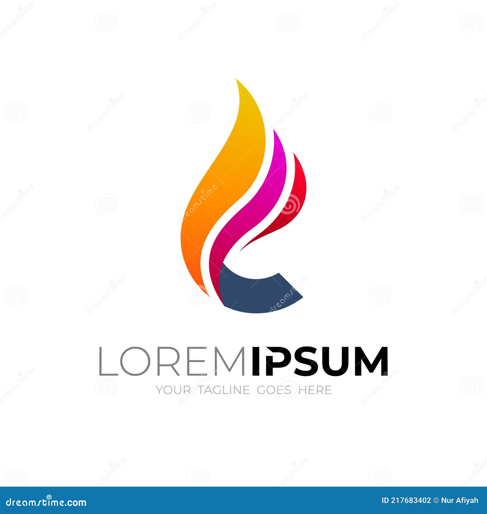 Letter C Logo with Fire Design Template, Flame Icons Stock Vector ...