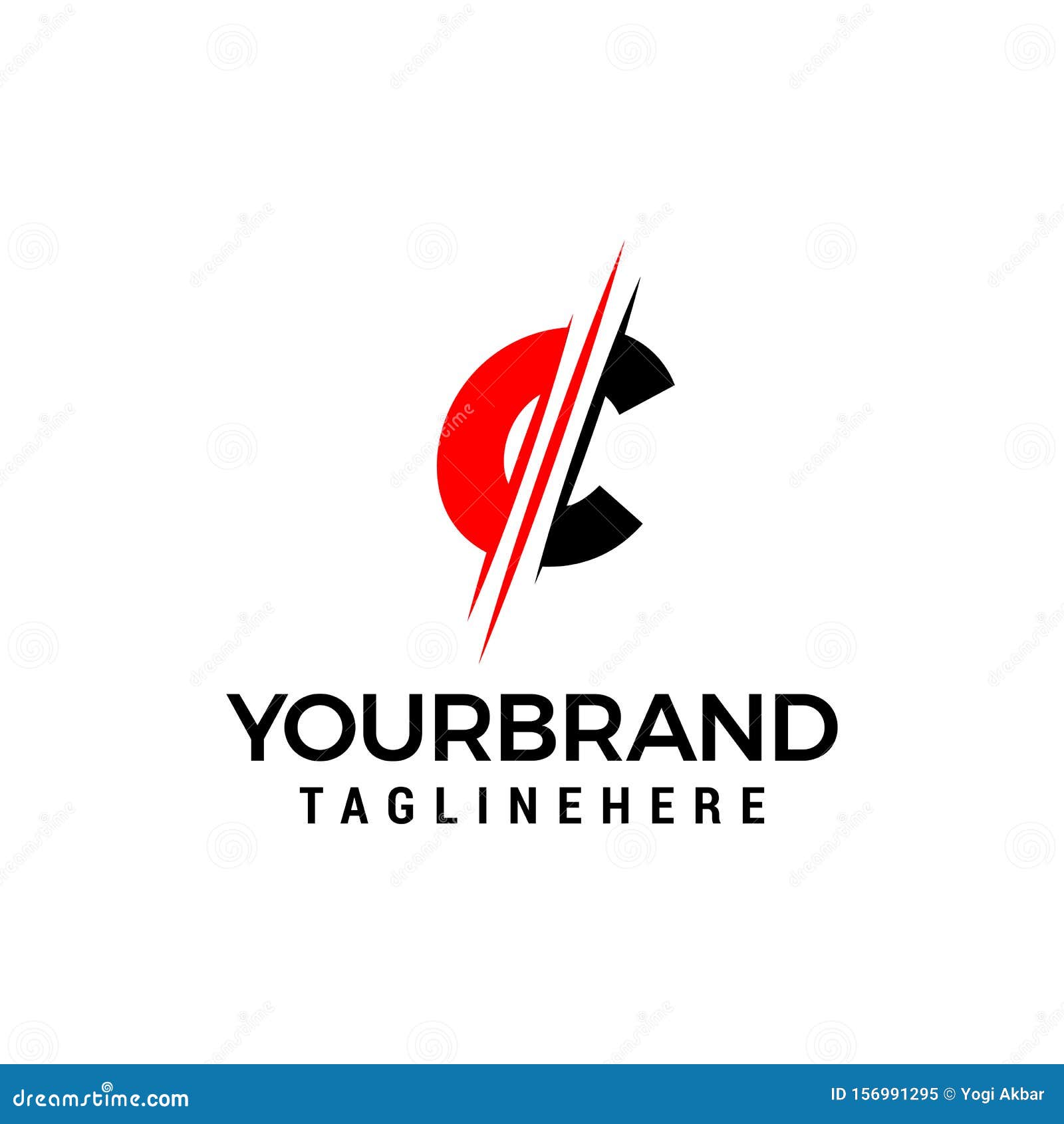 Letter C Logo Graphic Elegant and Unique Sliced Design Template Vector ...