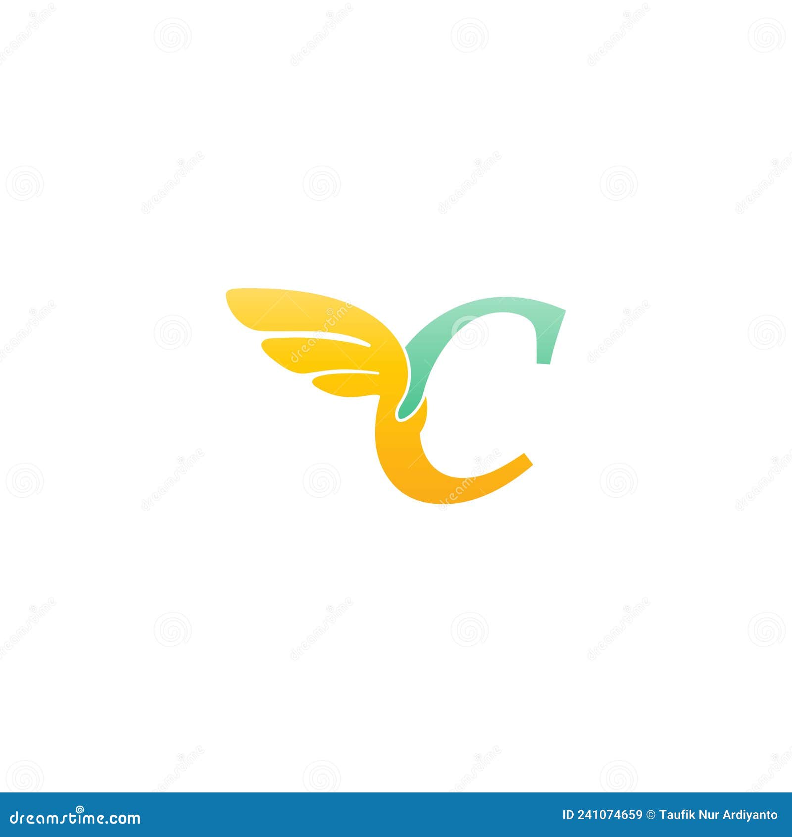 Letter C Logo Icon Illustration with Wings Stock Illustration ...