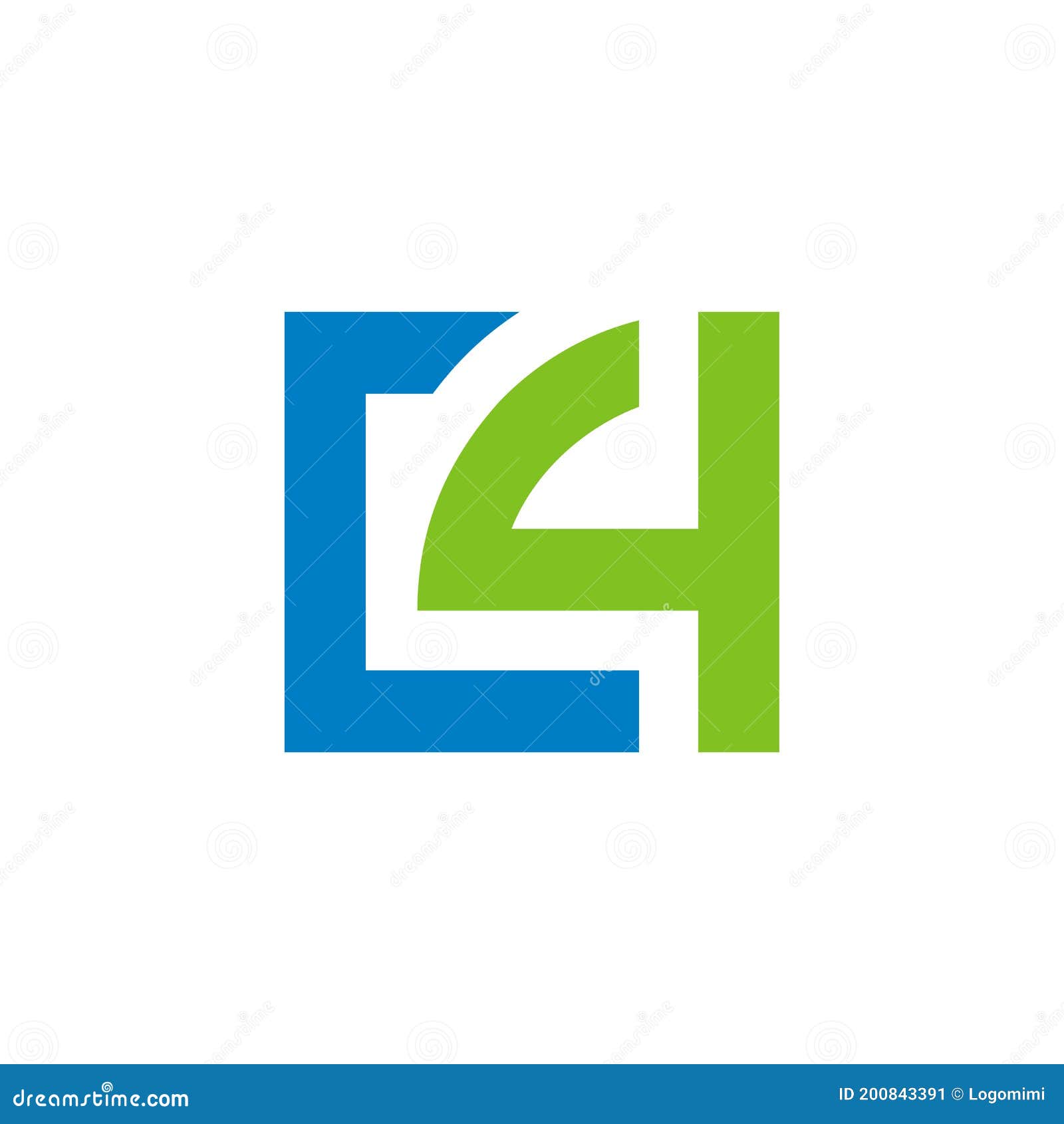 Letter C4 Logo Template, Abstract Monogram Symbol, Flat Design ...