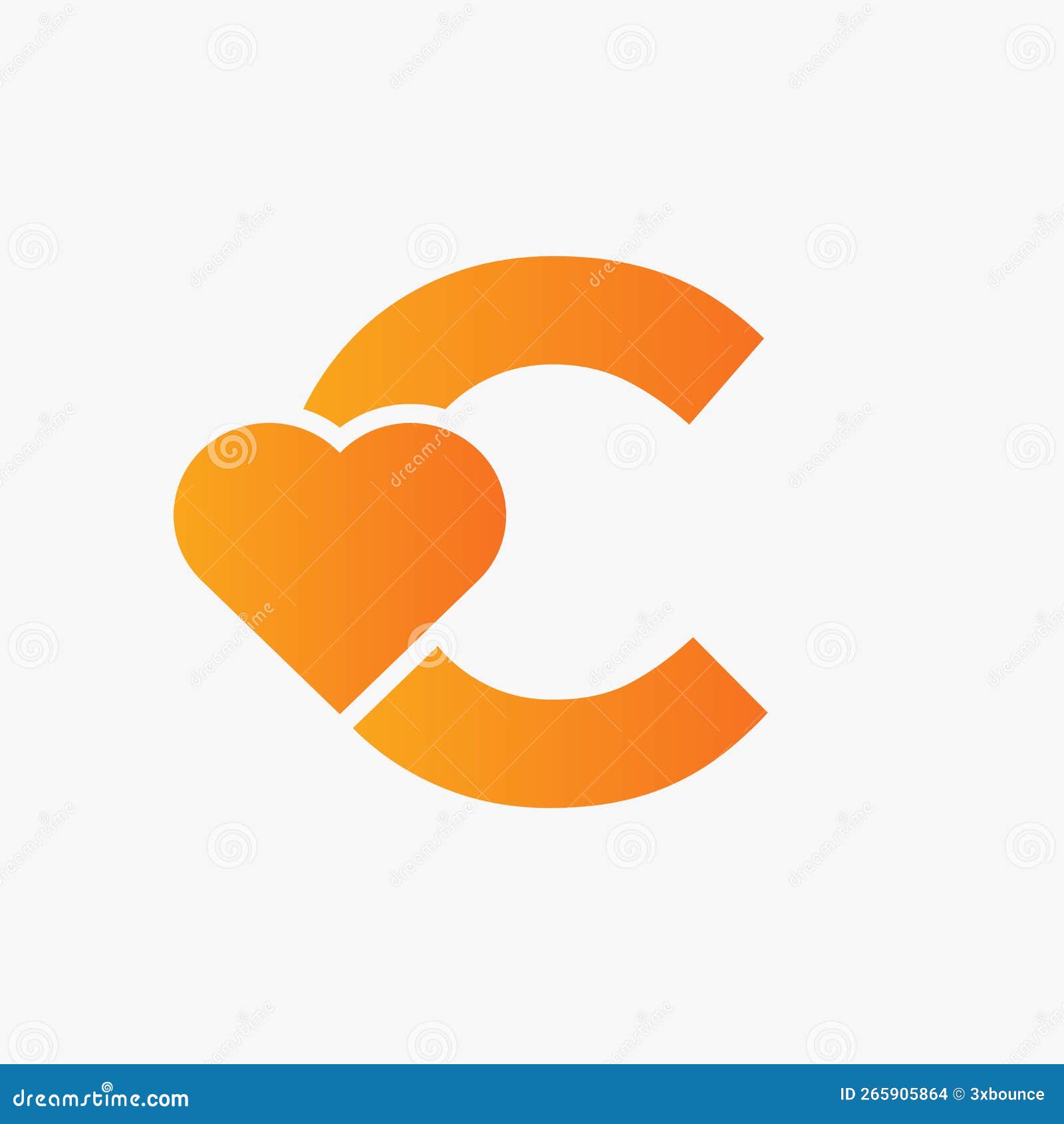 Letter C Love Symbol and Heart Icon Concept Vector Template Stock ...