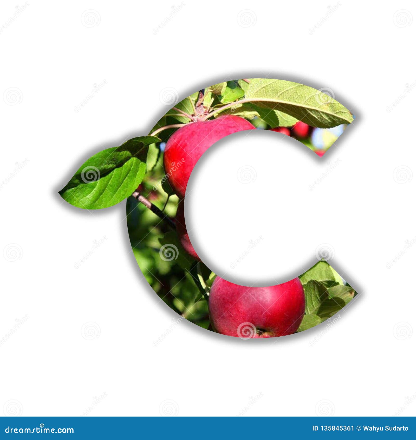 Letter C Made of Fresh Fruit Stock Illustration - Illustration of apple ...