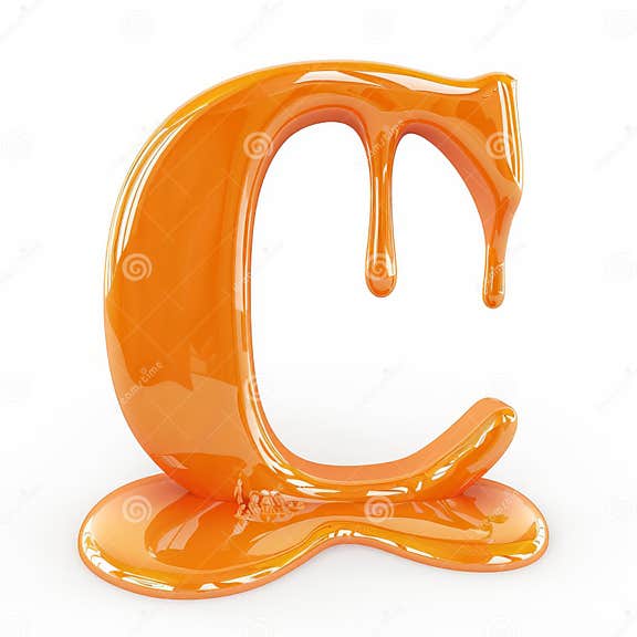 A Letter C Made of Melted Orange Paint, in 3D Style Stock Illustration ... A Letter C Made of Melted Orange Paint, in 3D Style Stock Illustration ...