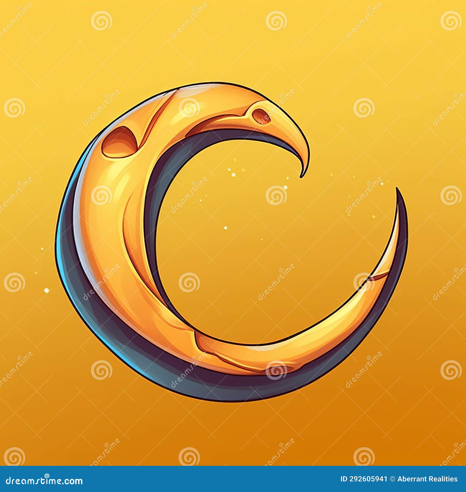 The Letter C is Made Up of a Crescent Moon Stock Illustration ...