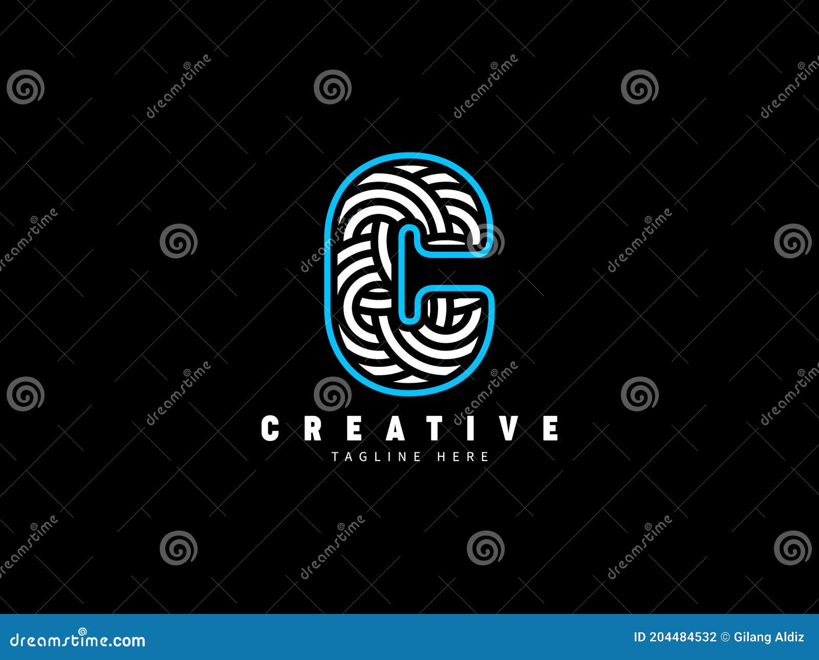 Letter C Monogram Logo stock vector. Illustration of elegant - 204484532