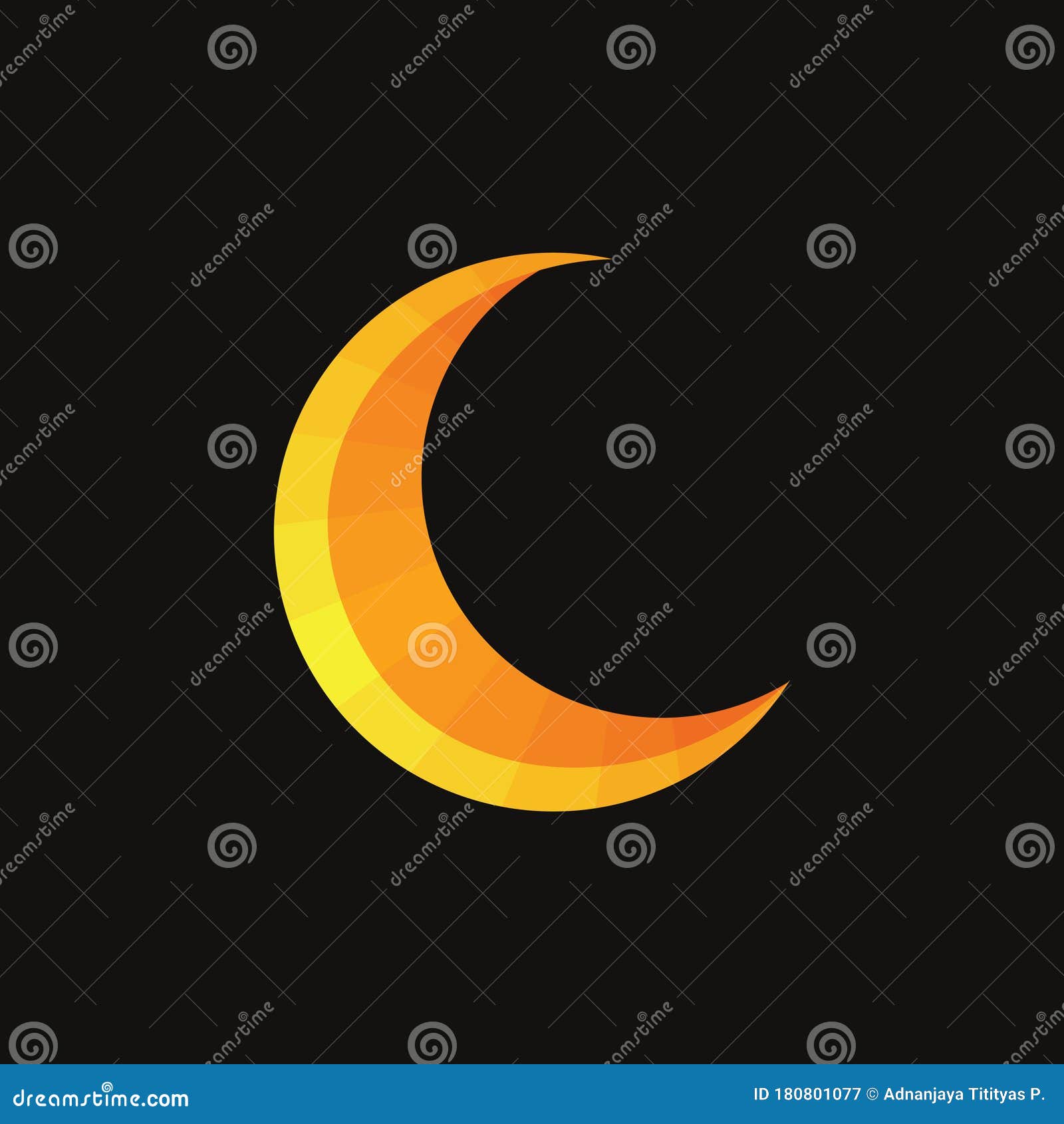 Letter C Moon Light Simple Gradient Decoration Vector Stock Vector ...