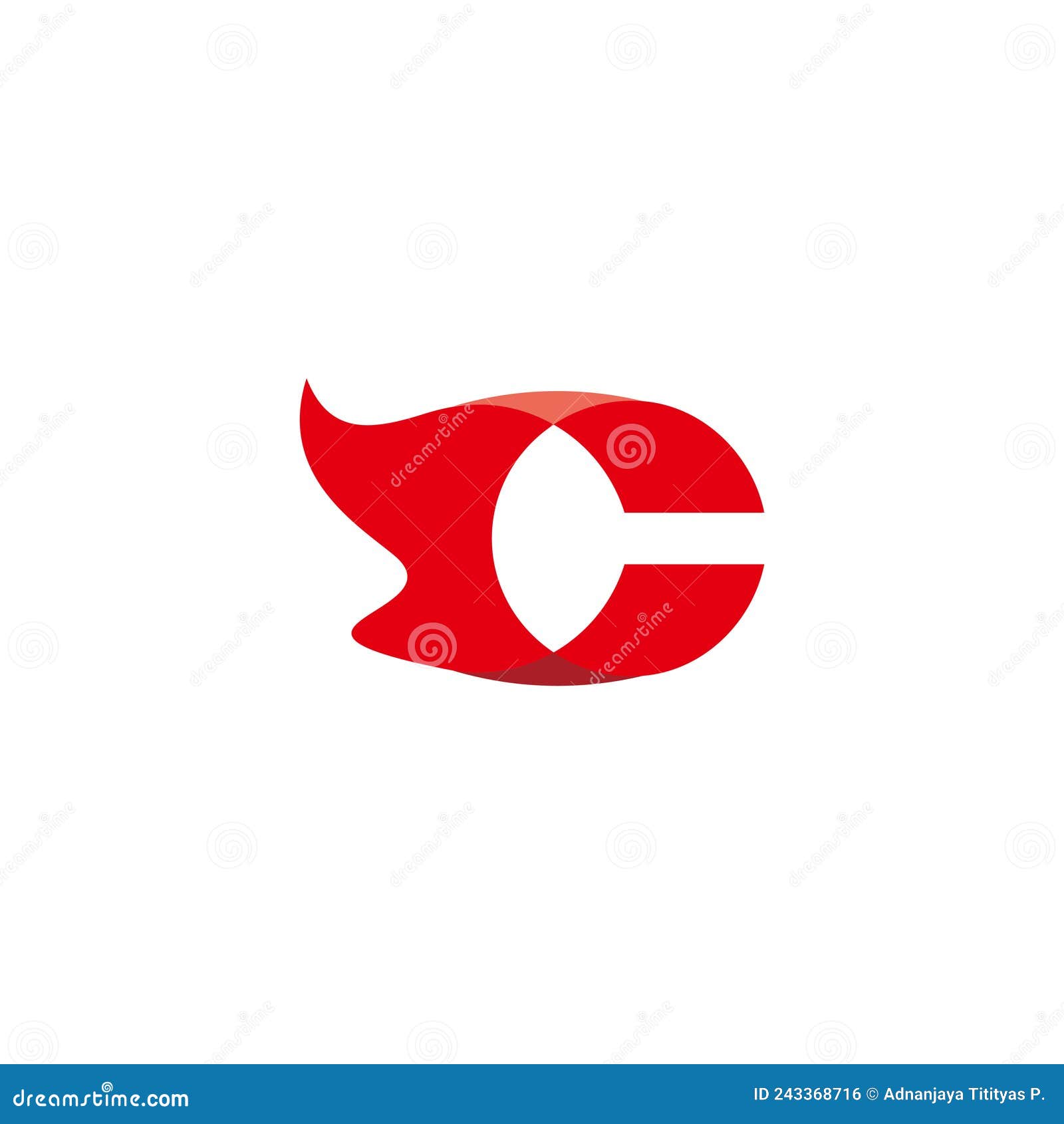 Letter C Motion Flame Run Simple Logo Vector Stock Vector ...