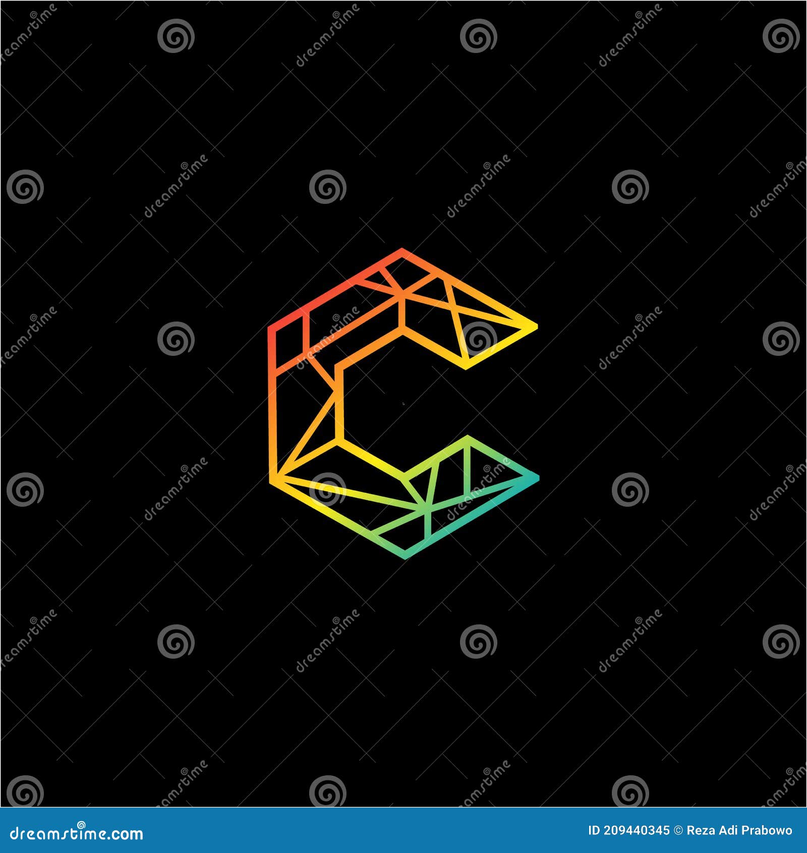 Letter C Negative Space Logo Design Stock Vector - Illustration of ...