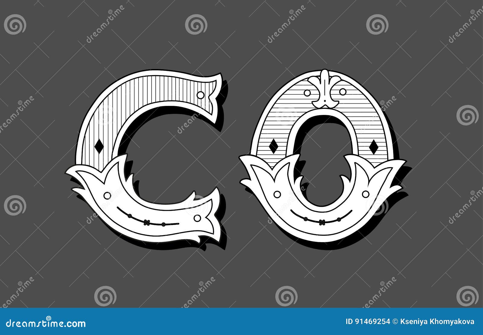 Letter C and O stock vector. Illustration of label, shape - 91469254