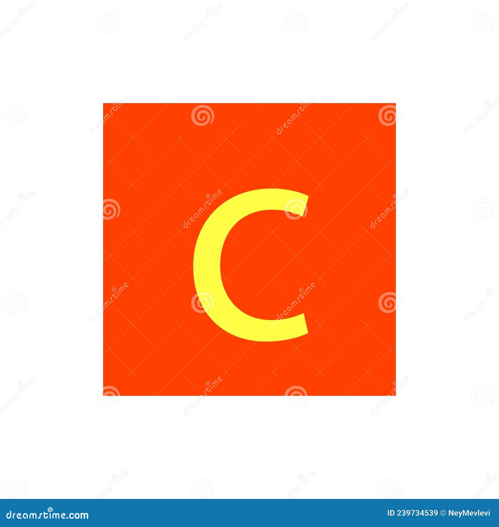 Letter C in Orange Color Box Stock Vector - Illustration of company ...
